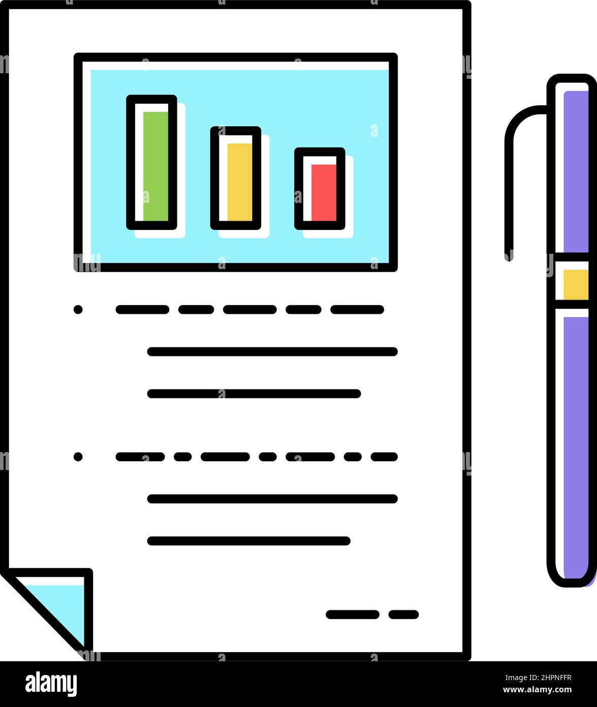 business report color icon vector illustration Stock Vector Image & Art ...