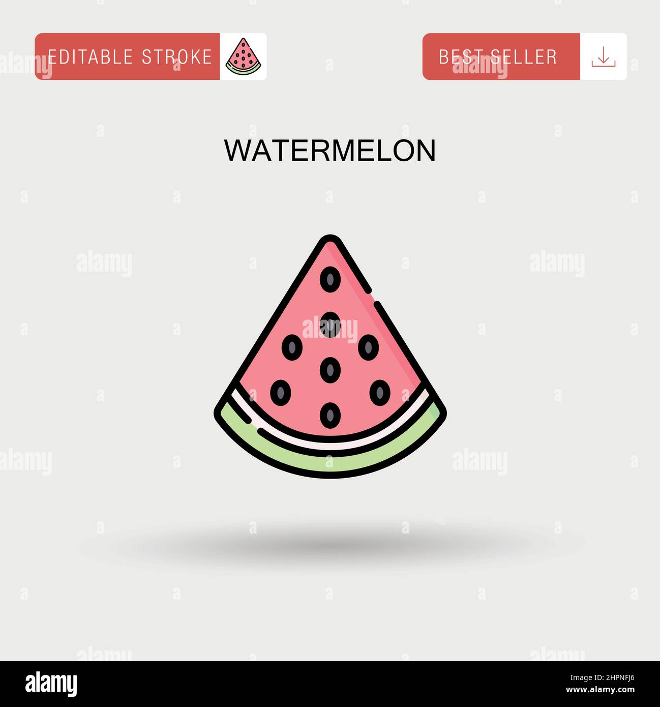 Watermelon Simple vector icon Stock Vector Image & Art - Alamy