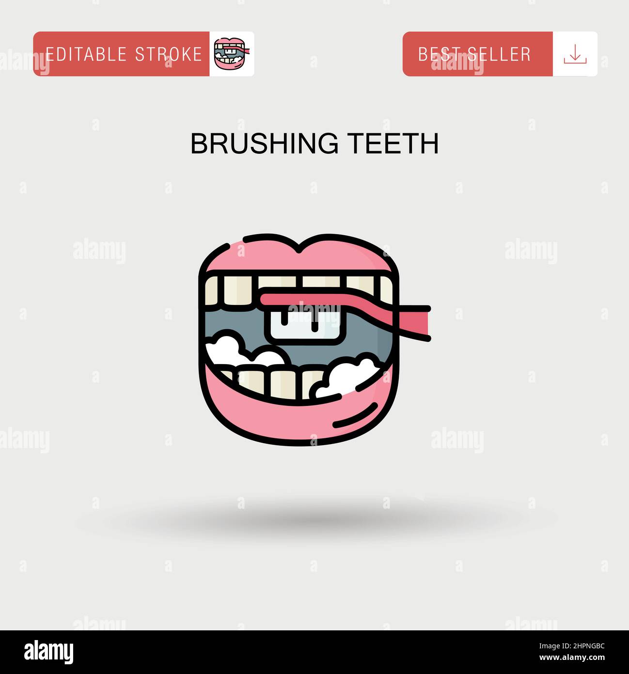 Brushing teeth Simple vector icon Stock Vector Image & Art - Alamy
