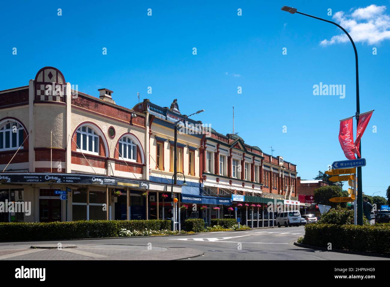 Shops on Wellington Road, Marton, Rangitikei, North Island, New Zealand ...