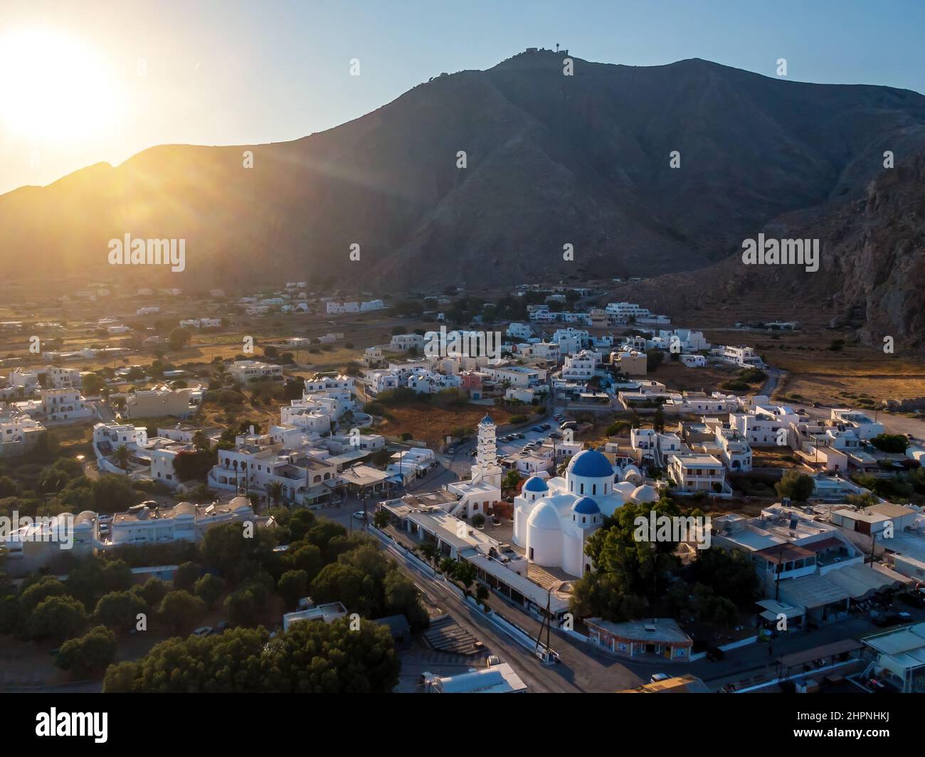Beautiful perissa village beach hi-res stock photography and images - Alamy