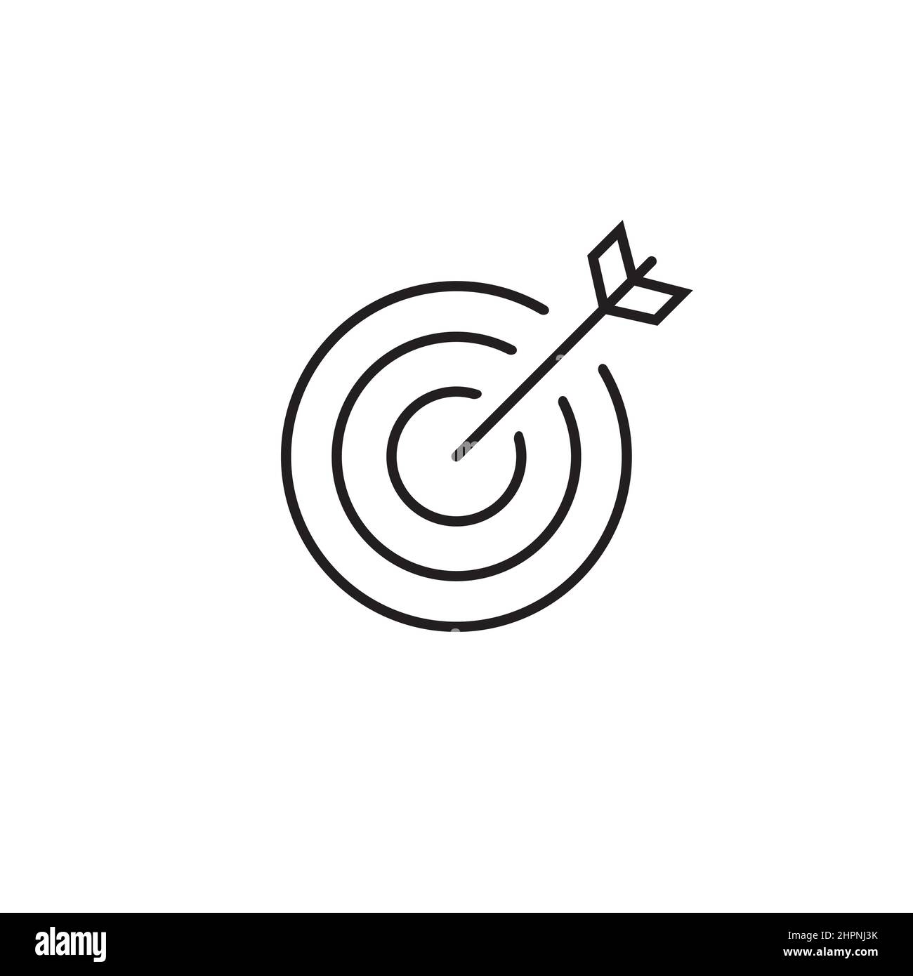 Target line icon arrow purpose objective. Outline dart target icon logo ...