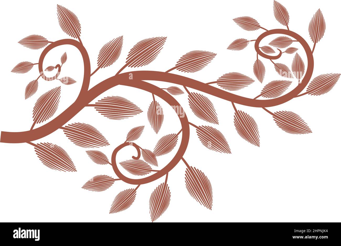 Curly tree silhouette design Cut Out Stock Images & Pictures - Alamy