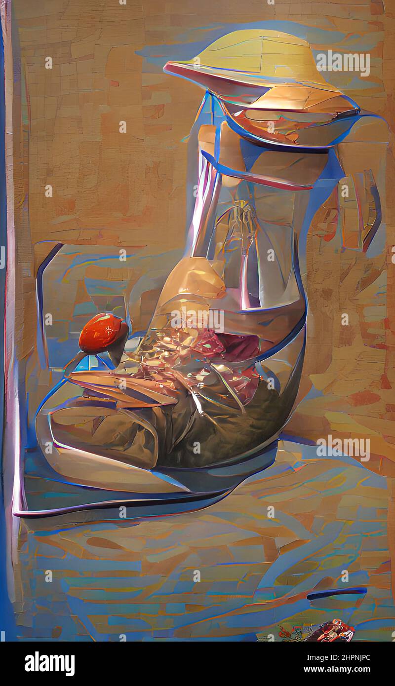 Abstract digital painting of interpreting the concept of rest. Modern ...