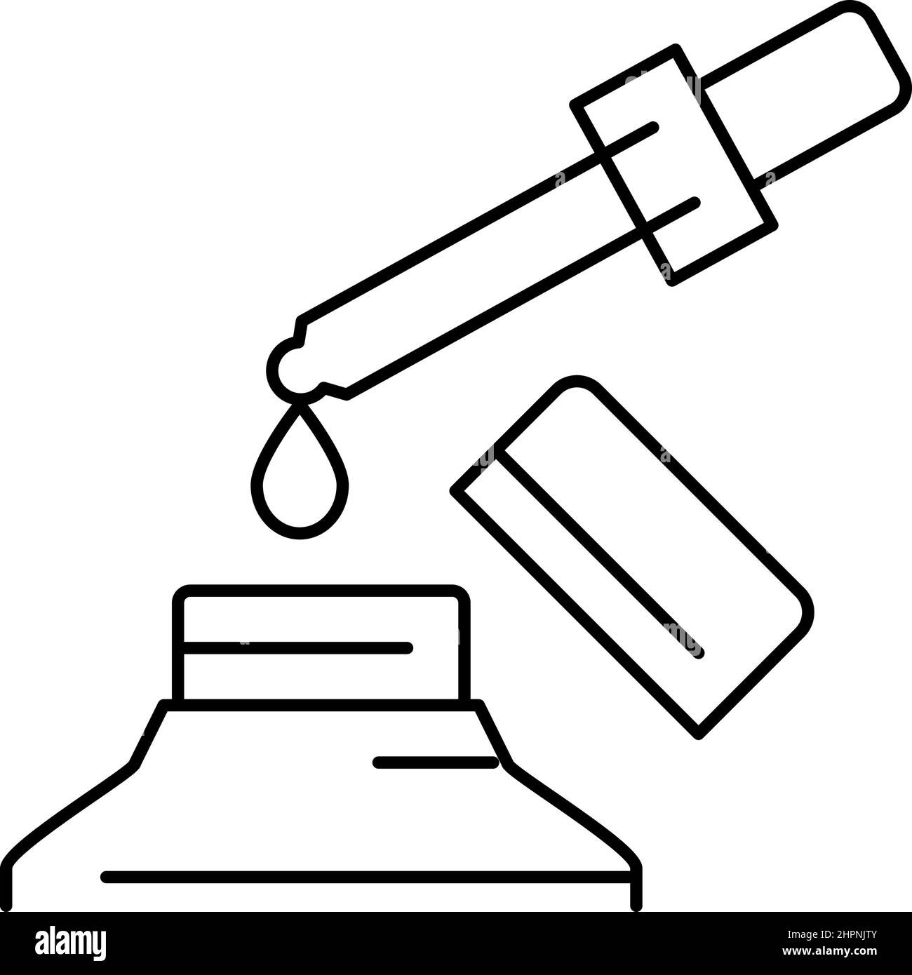 medicine homeopathy liquid dropping from pipette line icon vector ...