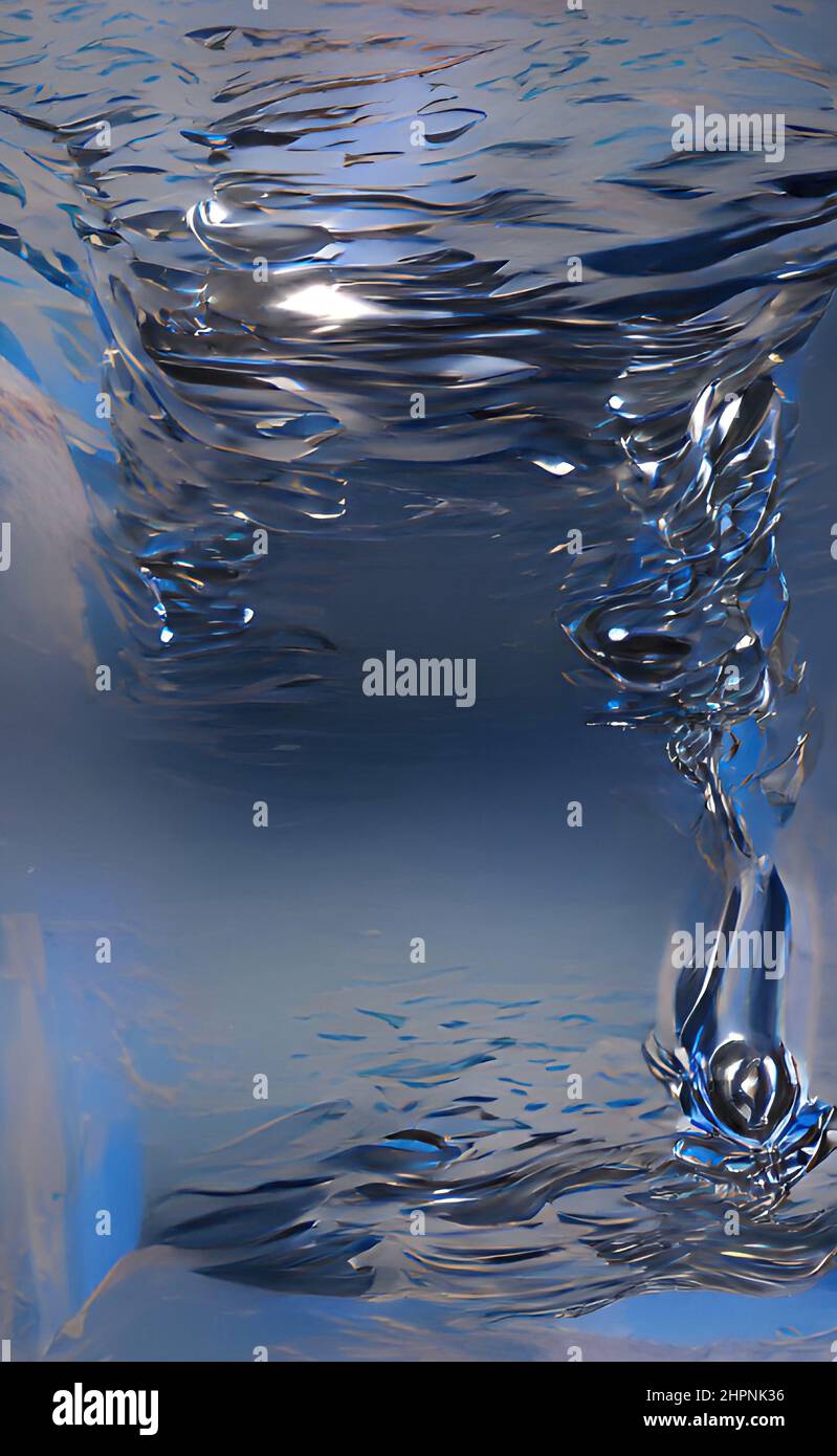 Abstract digital painting interpreting water and its irregular shapes ...