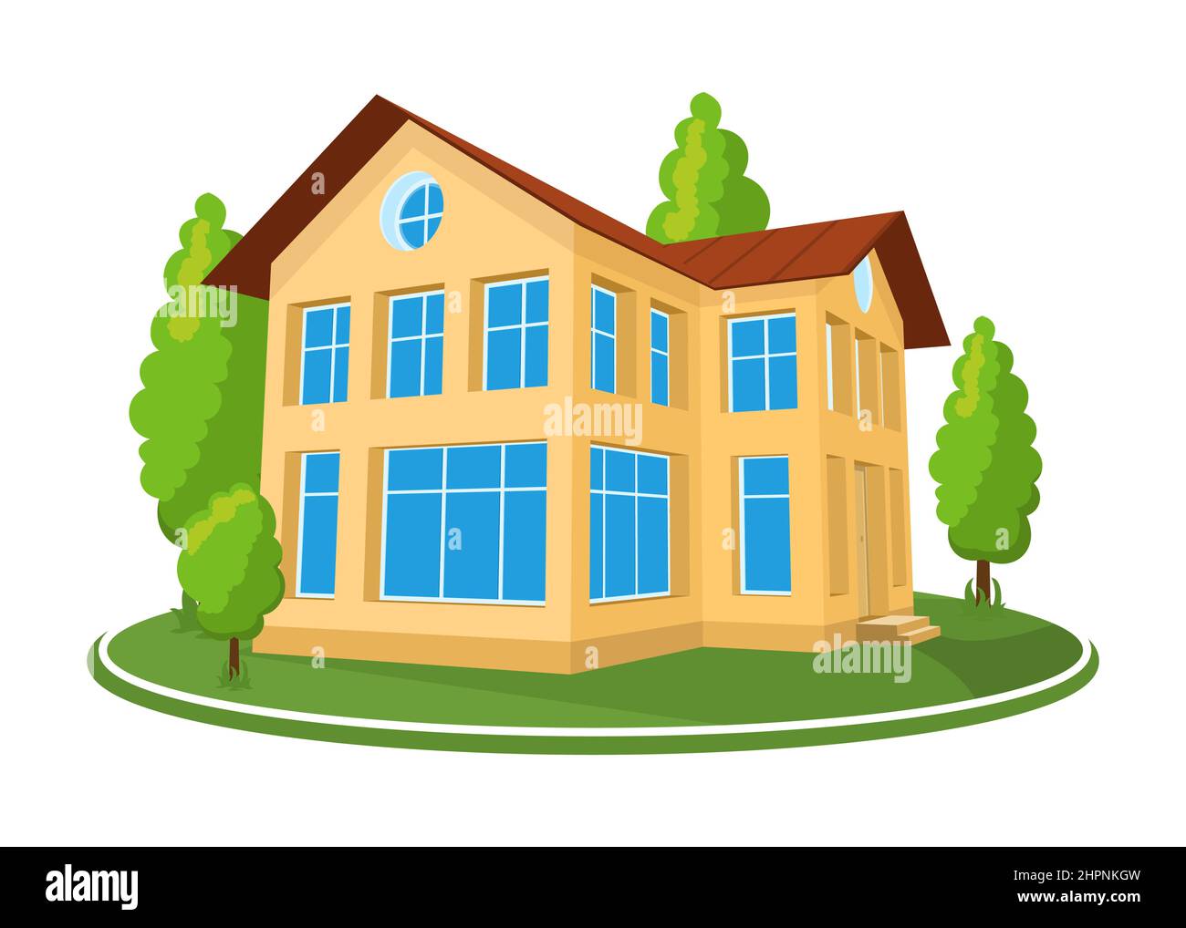 House garage with trees Cut Out Stock Images & Pictures - Alamy