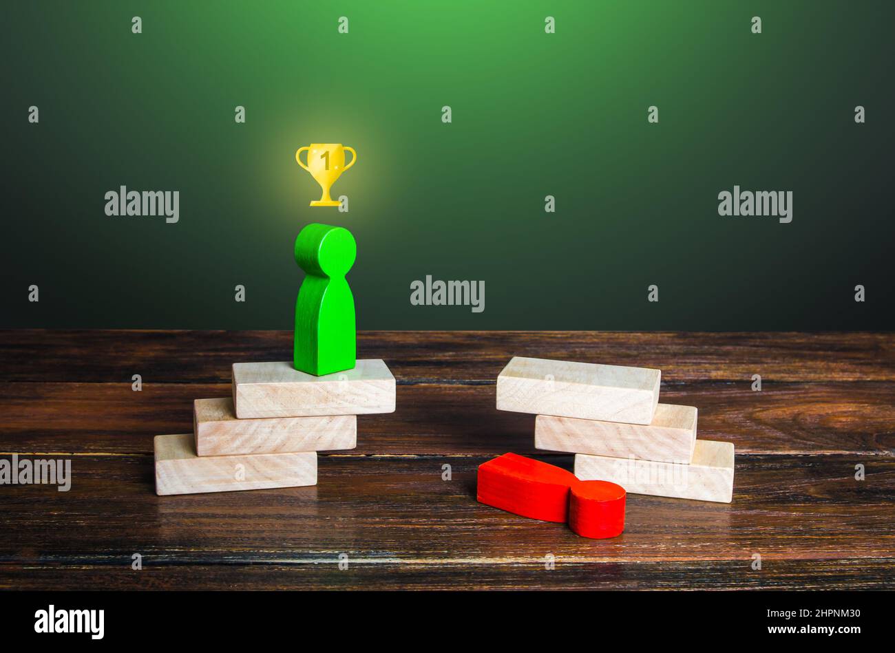 The green man takes over the red. Victory over the opponent. Winning a ...