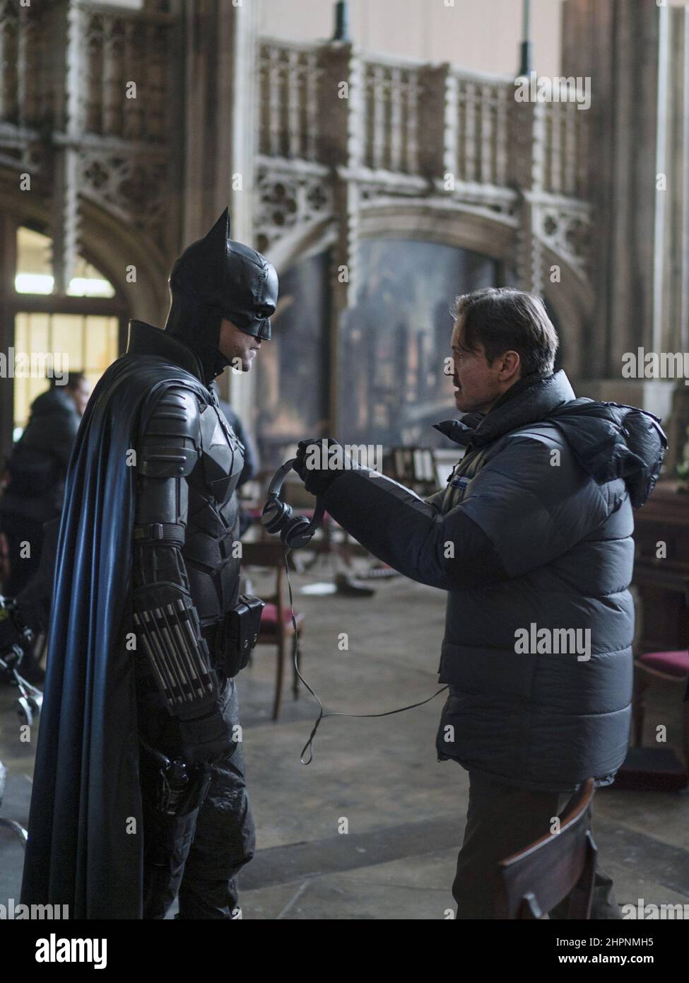 THE BATMAN, from left: Robert Pattinson as Batman, director Matt Reeves ...