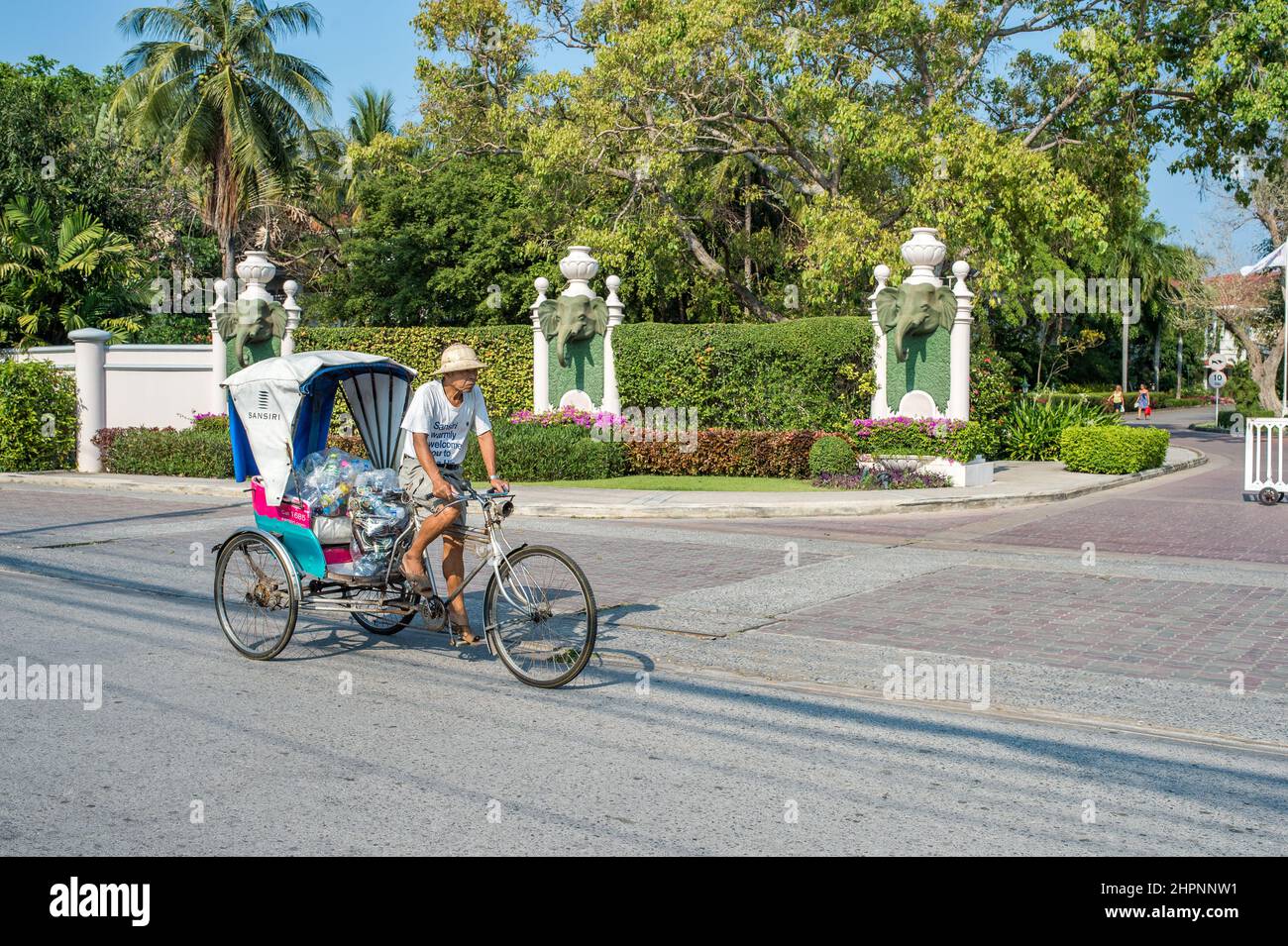 Rickshaw driver in Hua Hin. This is an old fishing village that became ...