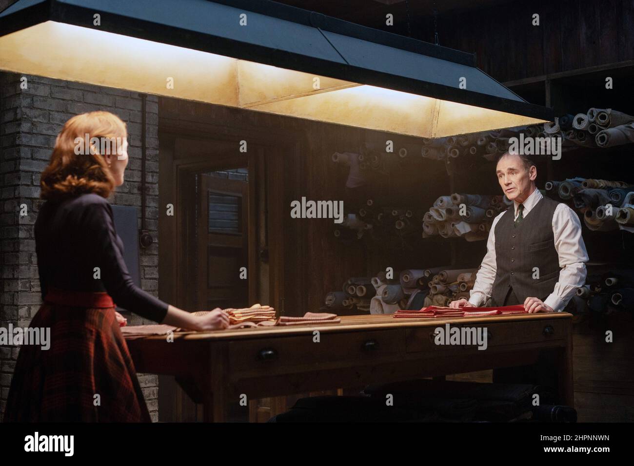 THE OUTFIT, from left: Zoey Deutch, Mark Rylance, 2022. ph: Nick Wall ...