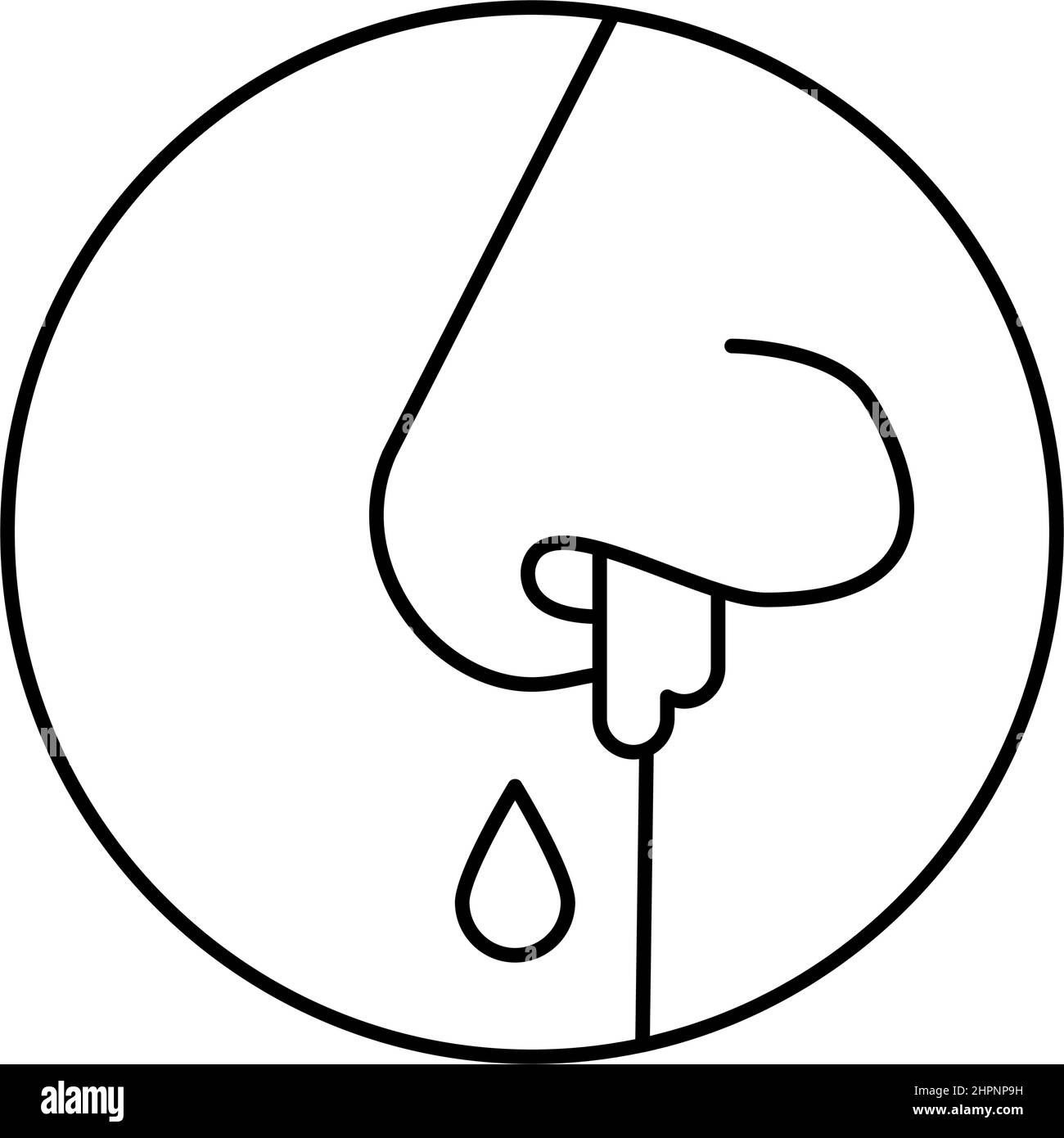 nose bleeding disease line icon vector illustration Stock Vector Image ...