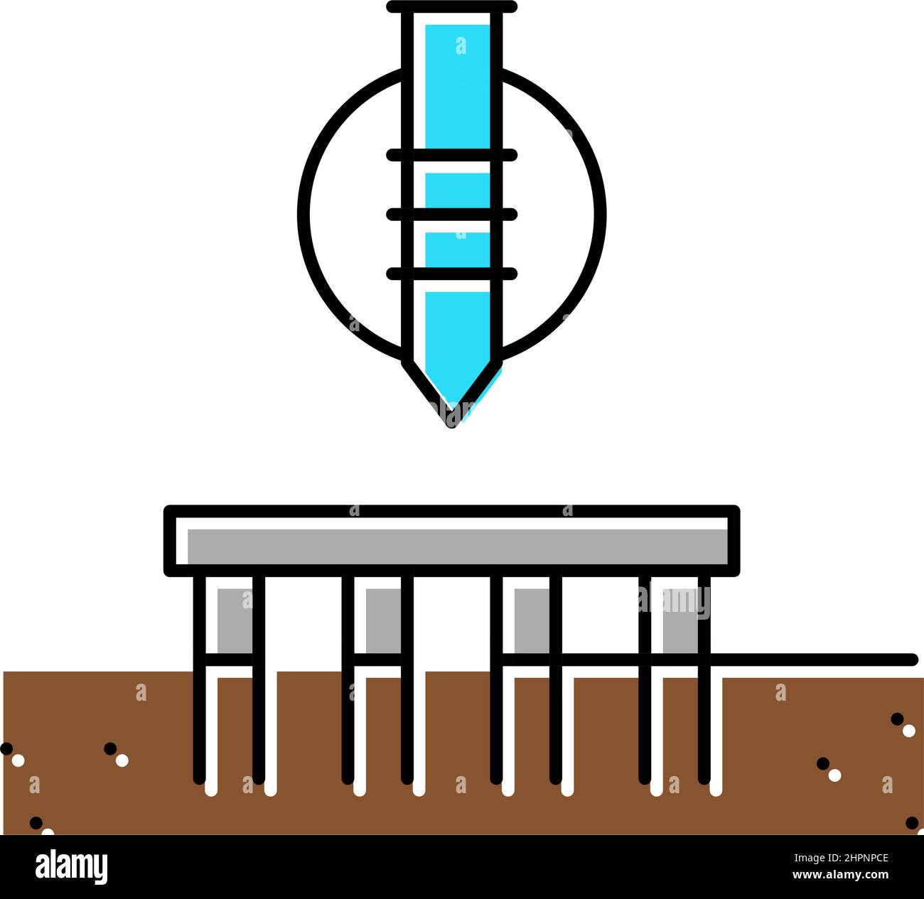 pile screw foundation color icon vector illustration Stock Vector Image ...