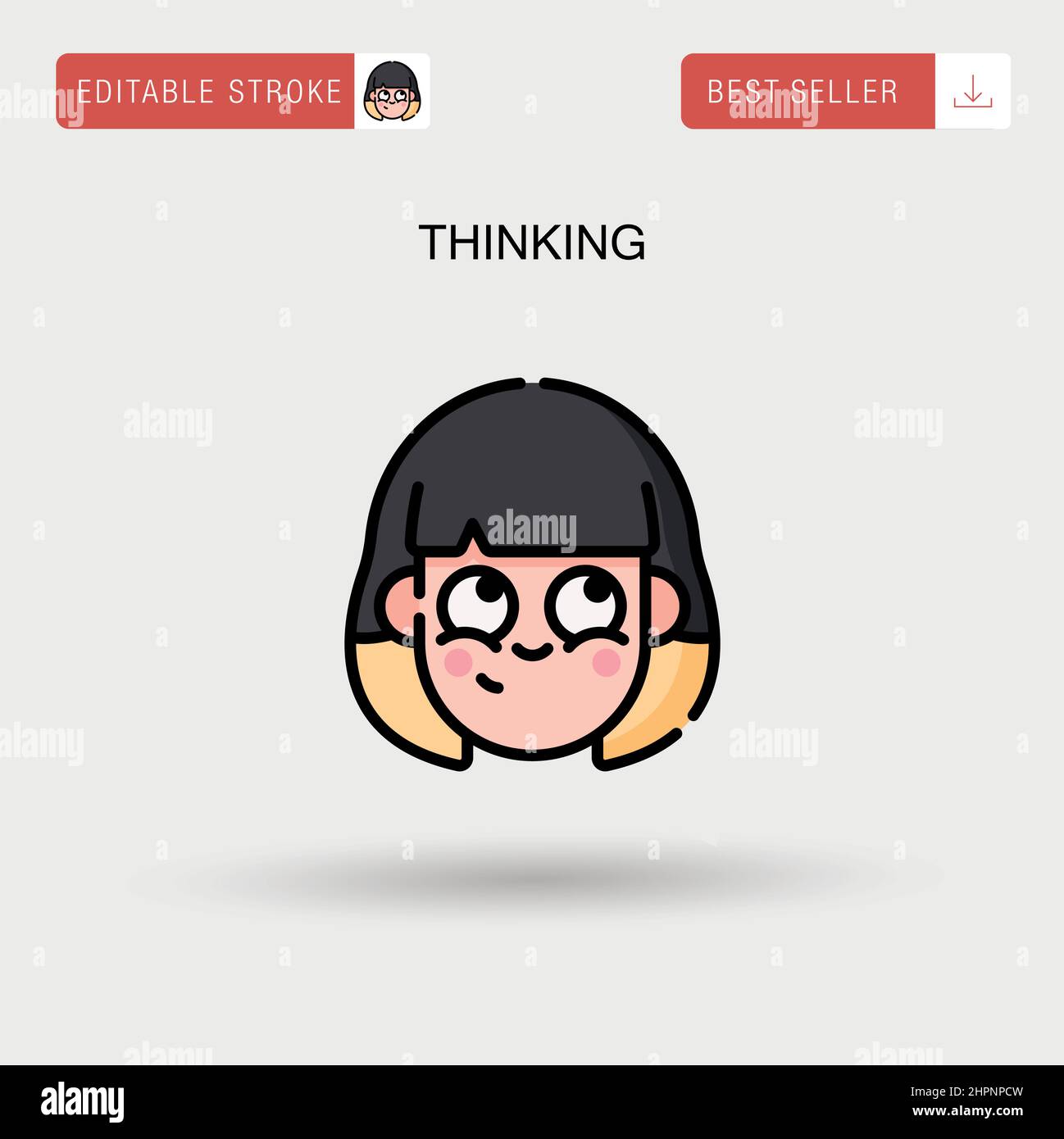 Thinking Simple vector icon Stock Vector Image & Art - Alamy