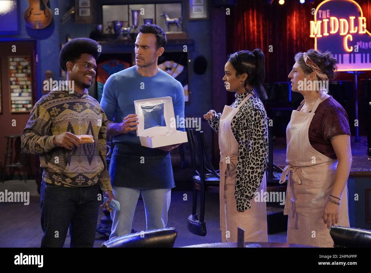 CALL ME KAT, from left: Julian Gant, Cheyenne Jackson, Kyla Pratt ...