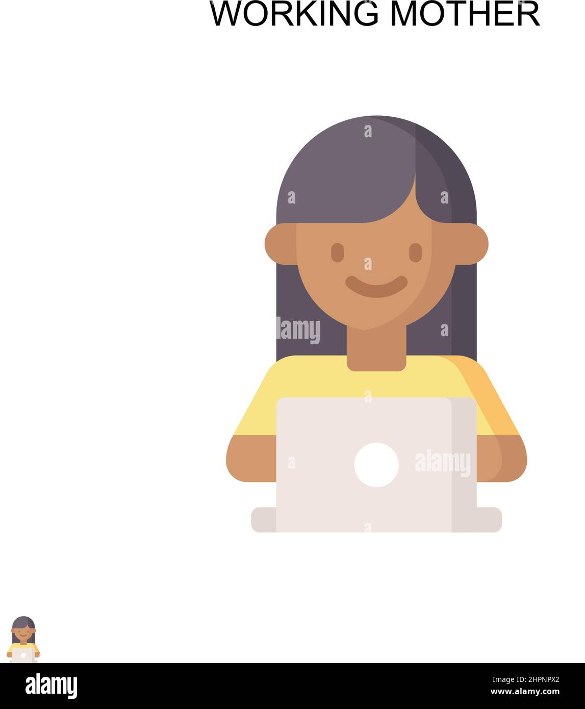 Working mother Simple vector icon. Illustration symbol design template ...