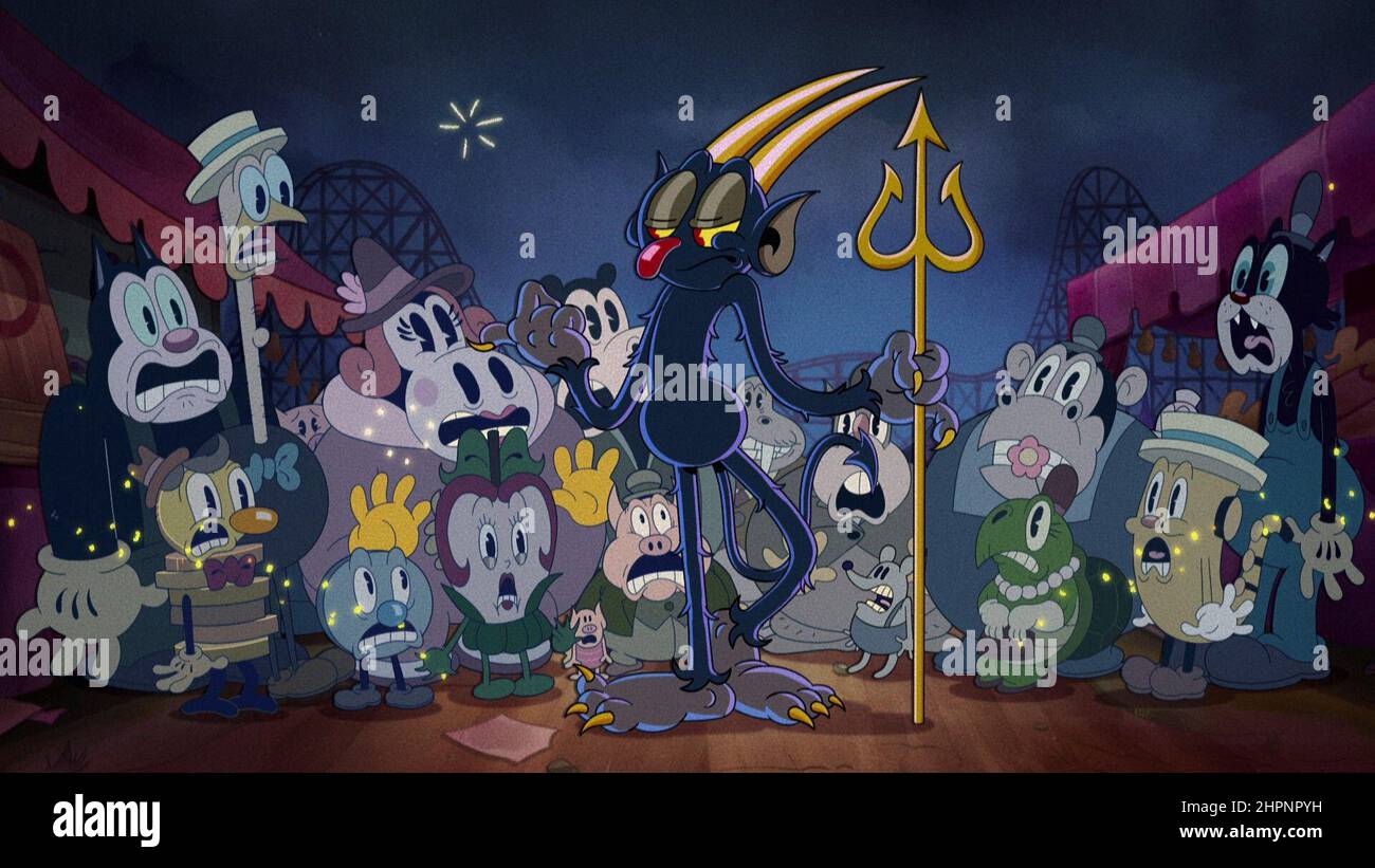 THE CUPHEAD SHOW!, center: the Devil (voice: Luke Millington-Dale ...