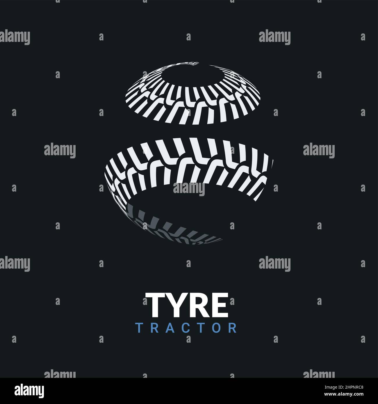 Tire logo tractor design. Tyre track wheel race service sign background ...