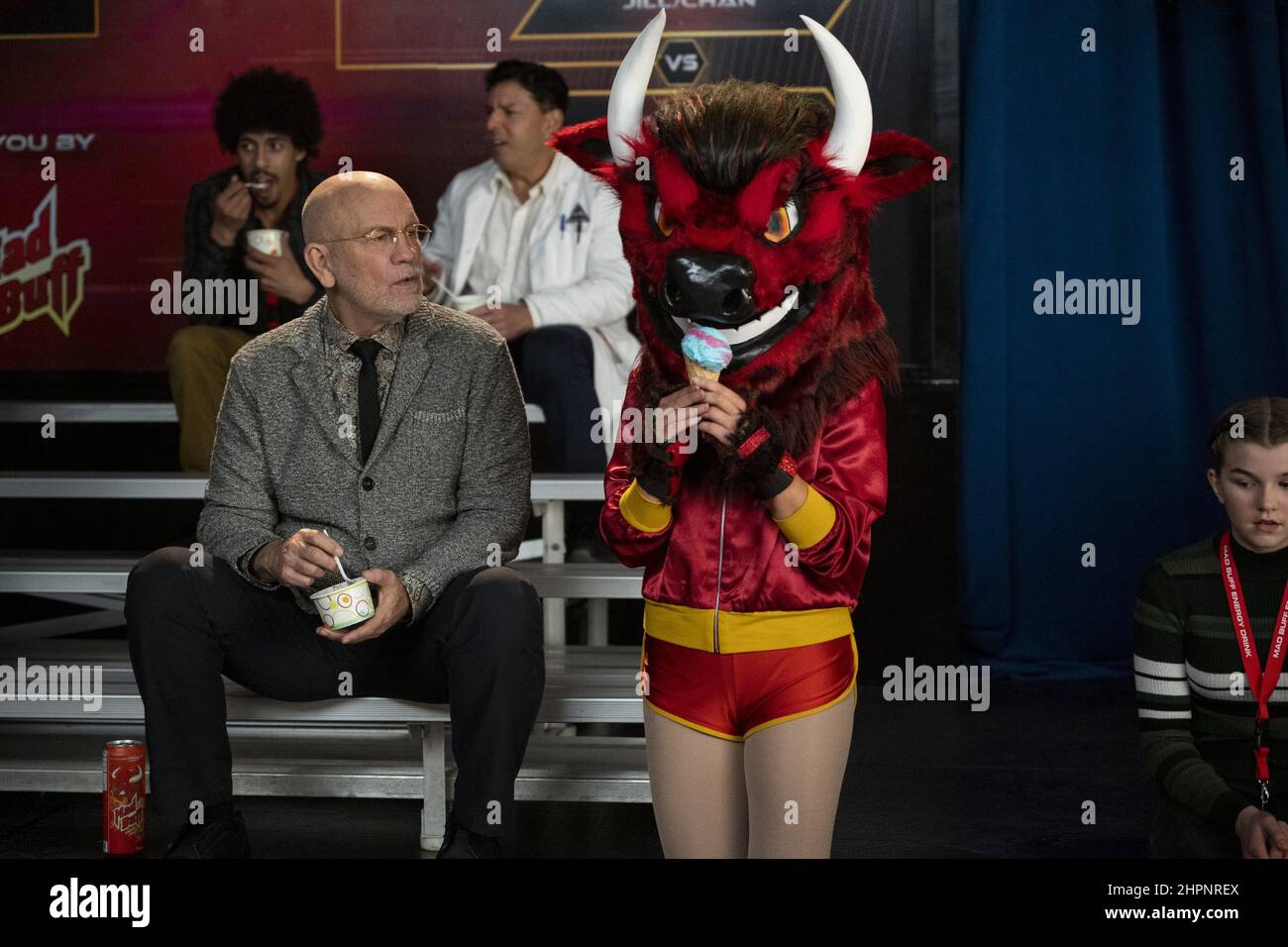 SPACE FORCE, from left: John Malkovich, Cari Leslie (wearing mask ...