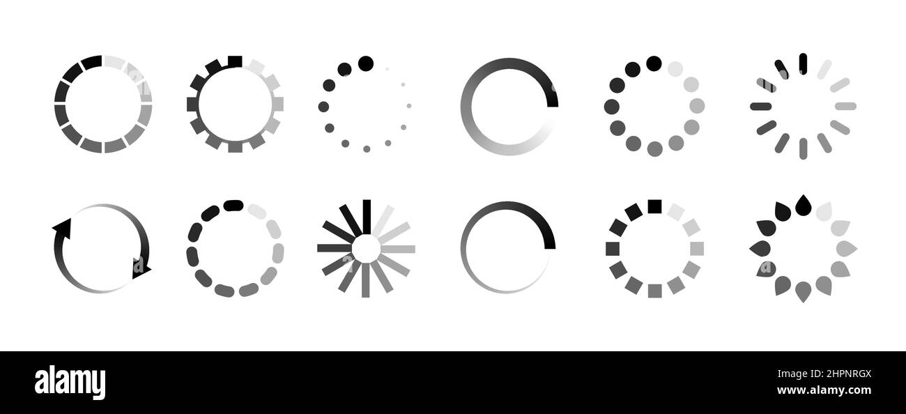 Load buffer icon circle. Buffer preloader symbol upload page. Download icon symbol loader vector ...