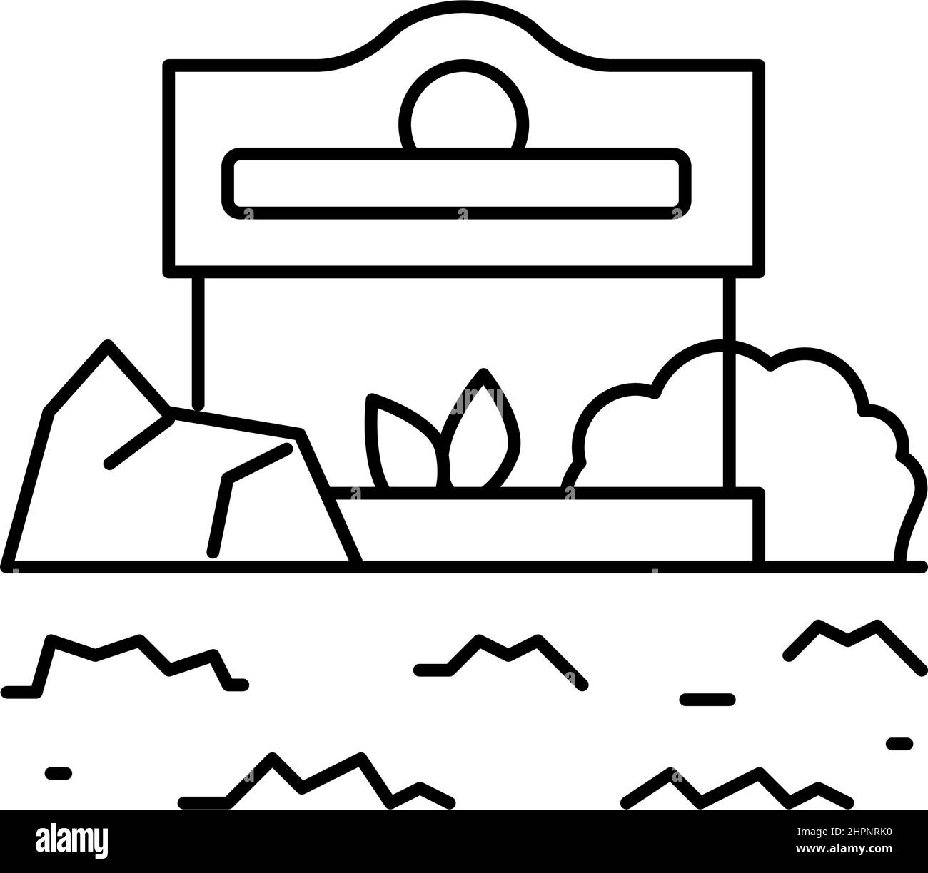 commercial landscape line icon vector illustration Stock Vector Image ...