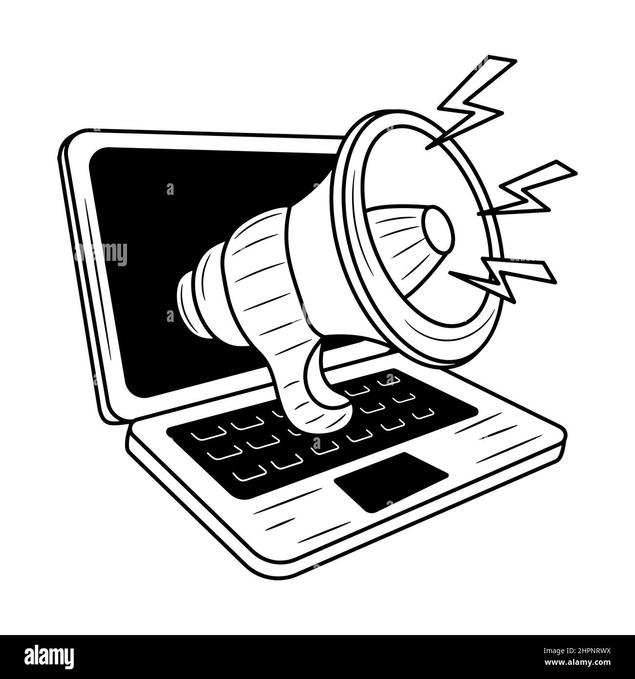 Laptop hand drawn doodle Cut Out Stock Images & Pictures - Alamy