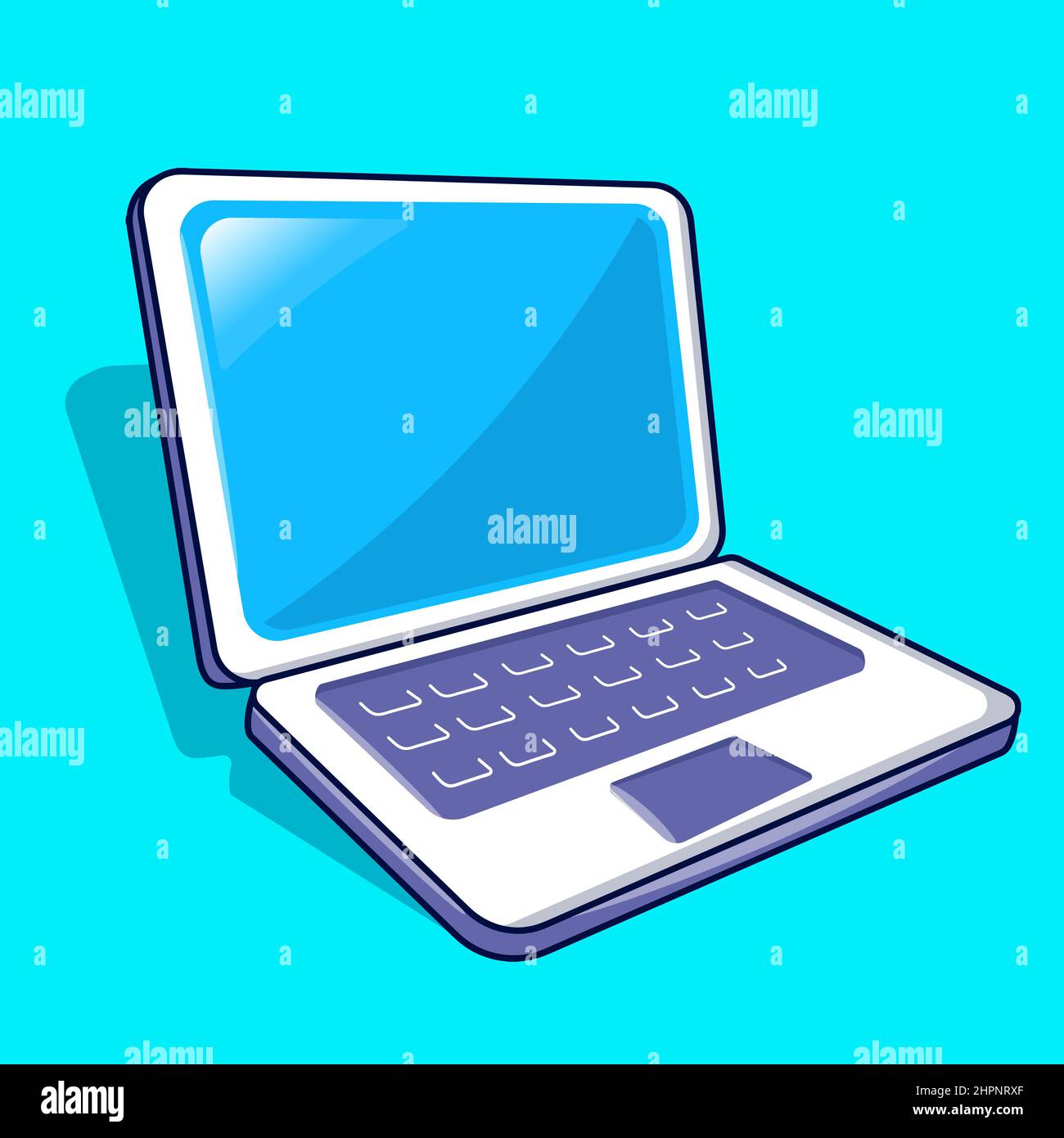Simple laptop illustration with hand drawn cartoon style Stock Vector ...