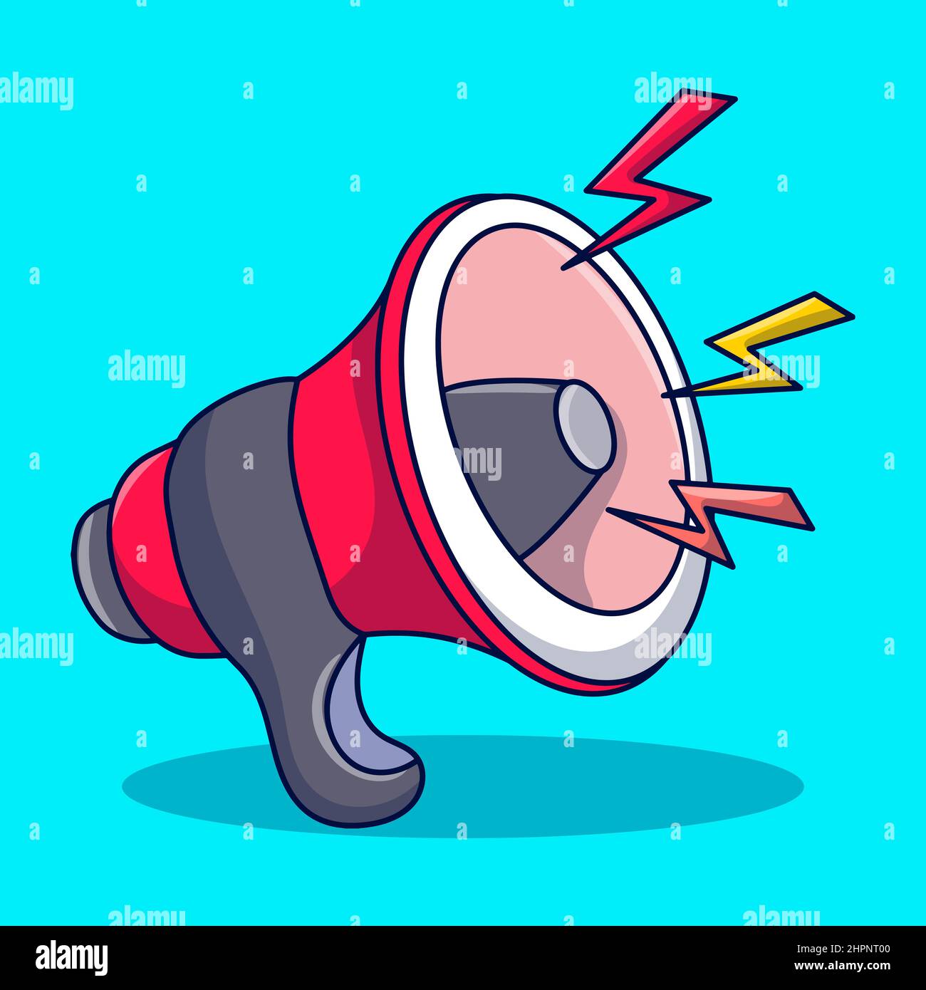 Megaphone with hand drawn doodle illustration cartoon style Stock ...