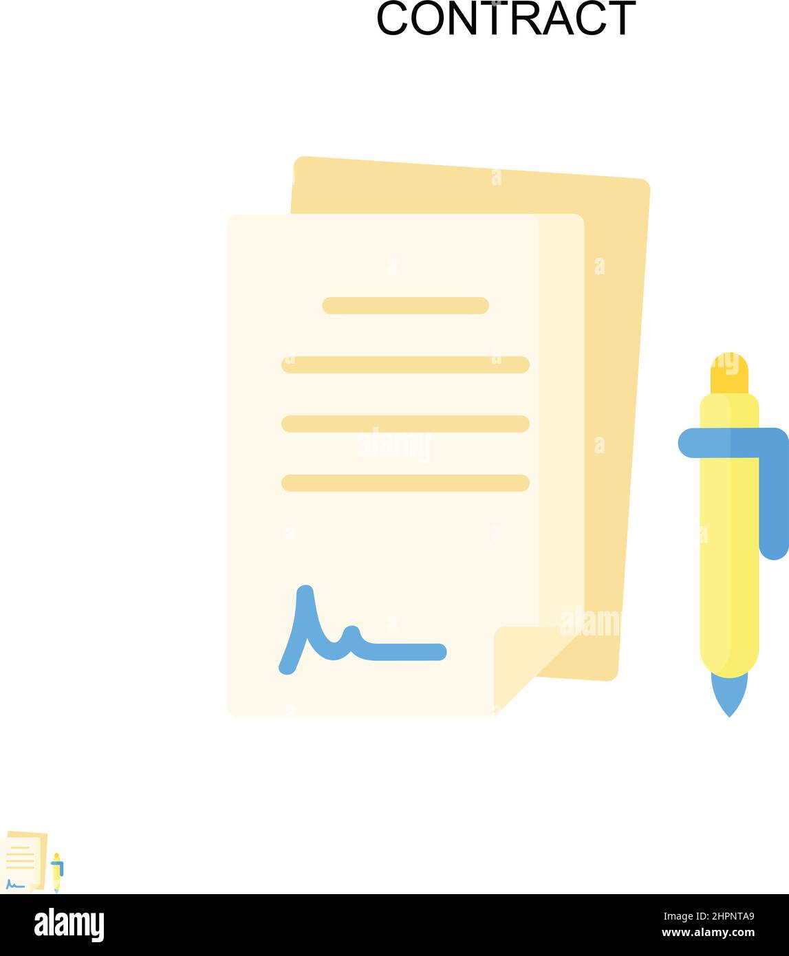 Contract Simple vector icon. Illustration symbol design template for ...