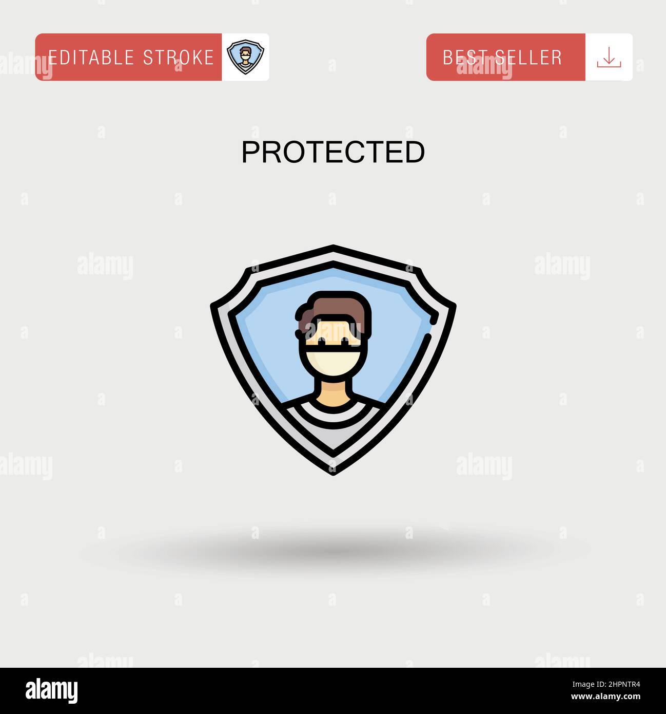 Protected Simple vector icon Stock Vector Image & Art - Alamy