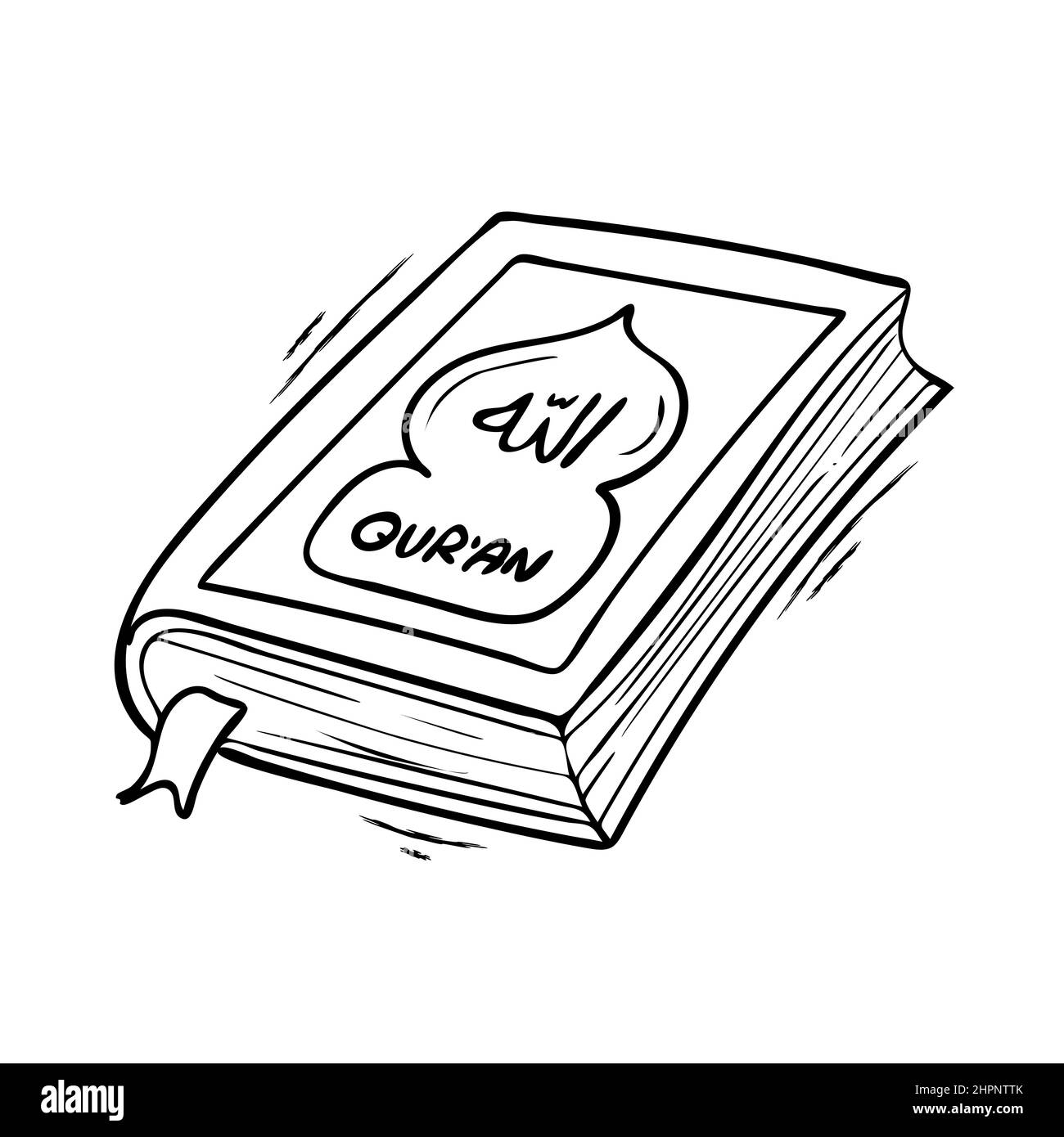 Islamic Koran with hand drawn sketching vector illustration Stock ...