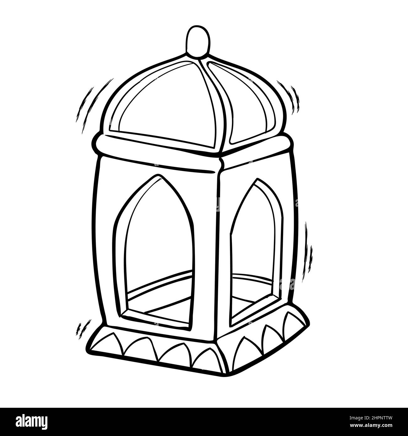Islamic Lantern with hand drawn sketching vector illustration Stock ...