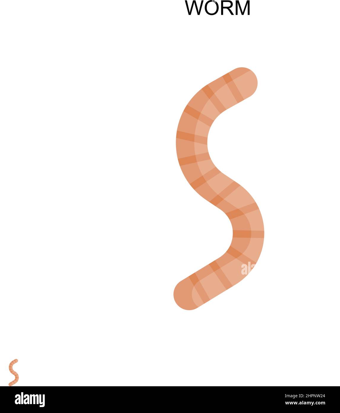 Worm Simple vector icon. Illustration symbol design template for web ...
