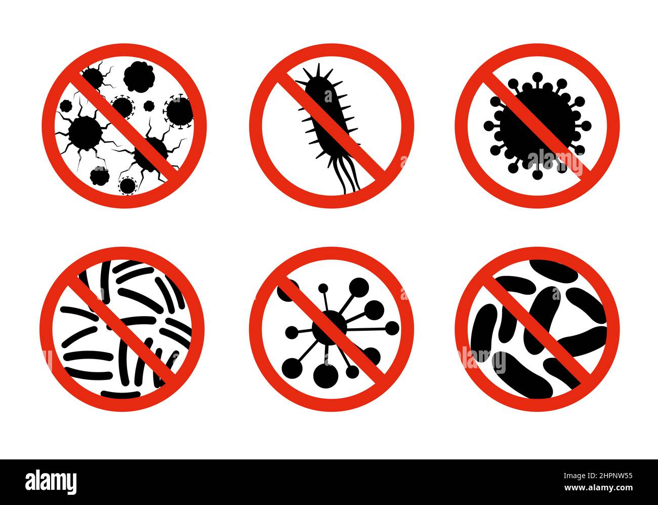 Antibacterial antiviral icon germ. Virus bacteria vector stop symbol ...