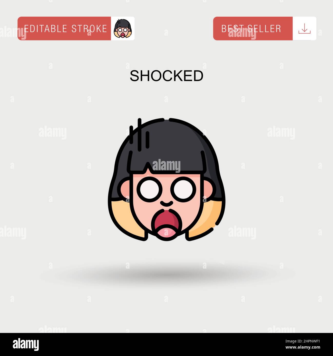 Shocked Simple vector icon Stock Vector Image & Art - Alamy