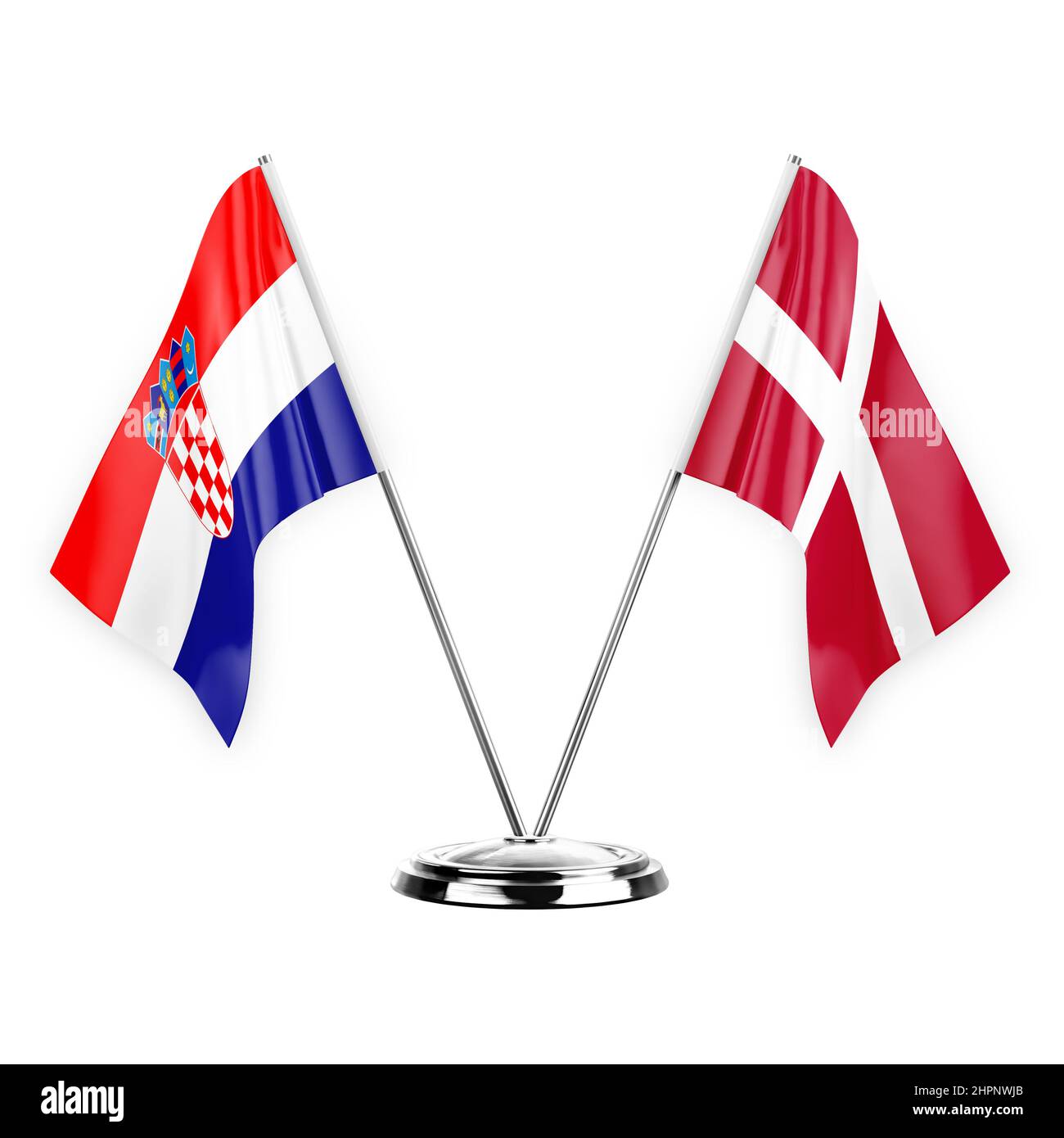 Croatia denmark table flags hi-res stock photography and images - Alamy