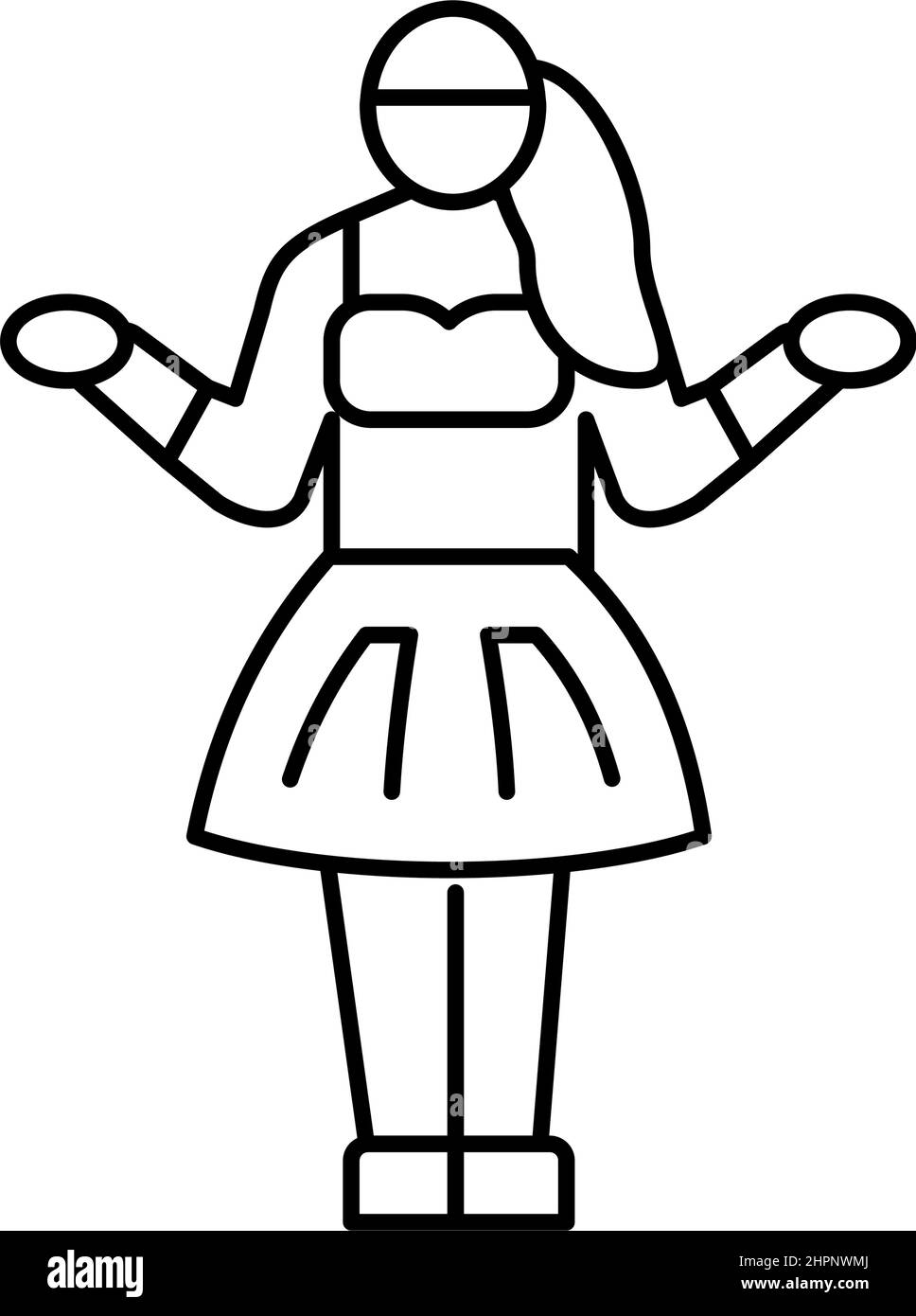 hula hawaiian dance line icon vector illustration Stock Vector Image ...