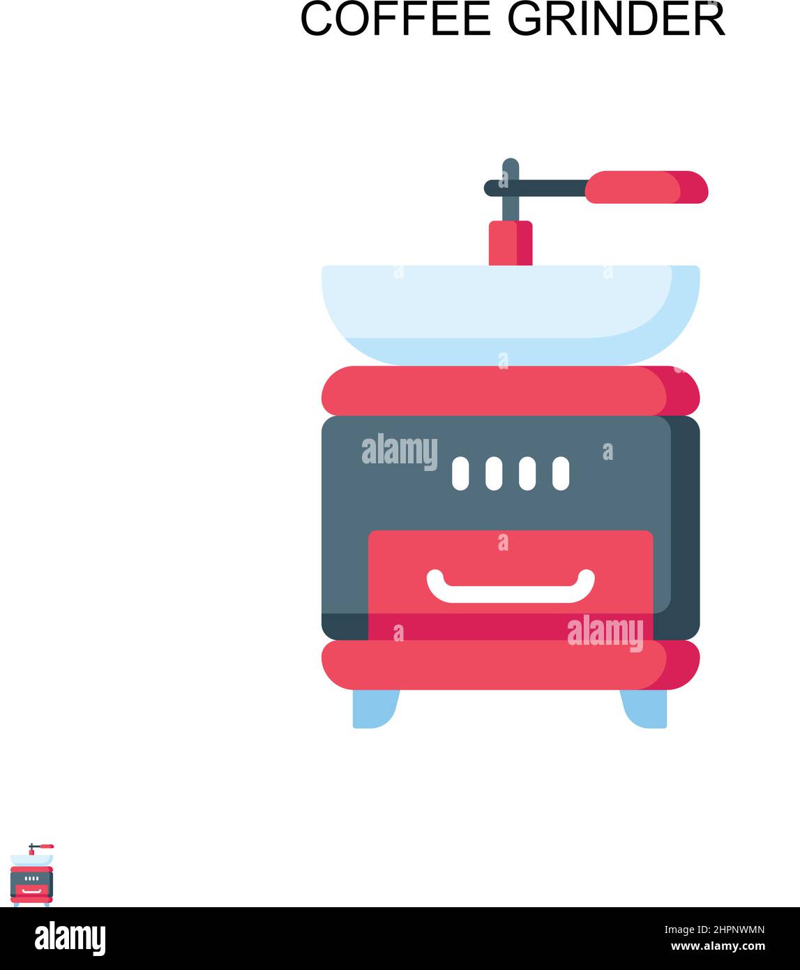 Coffee grinder Simple vector icon. Illustration symbol design template ...