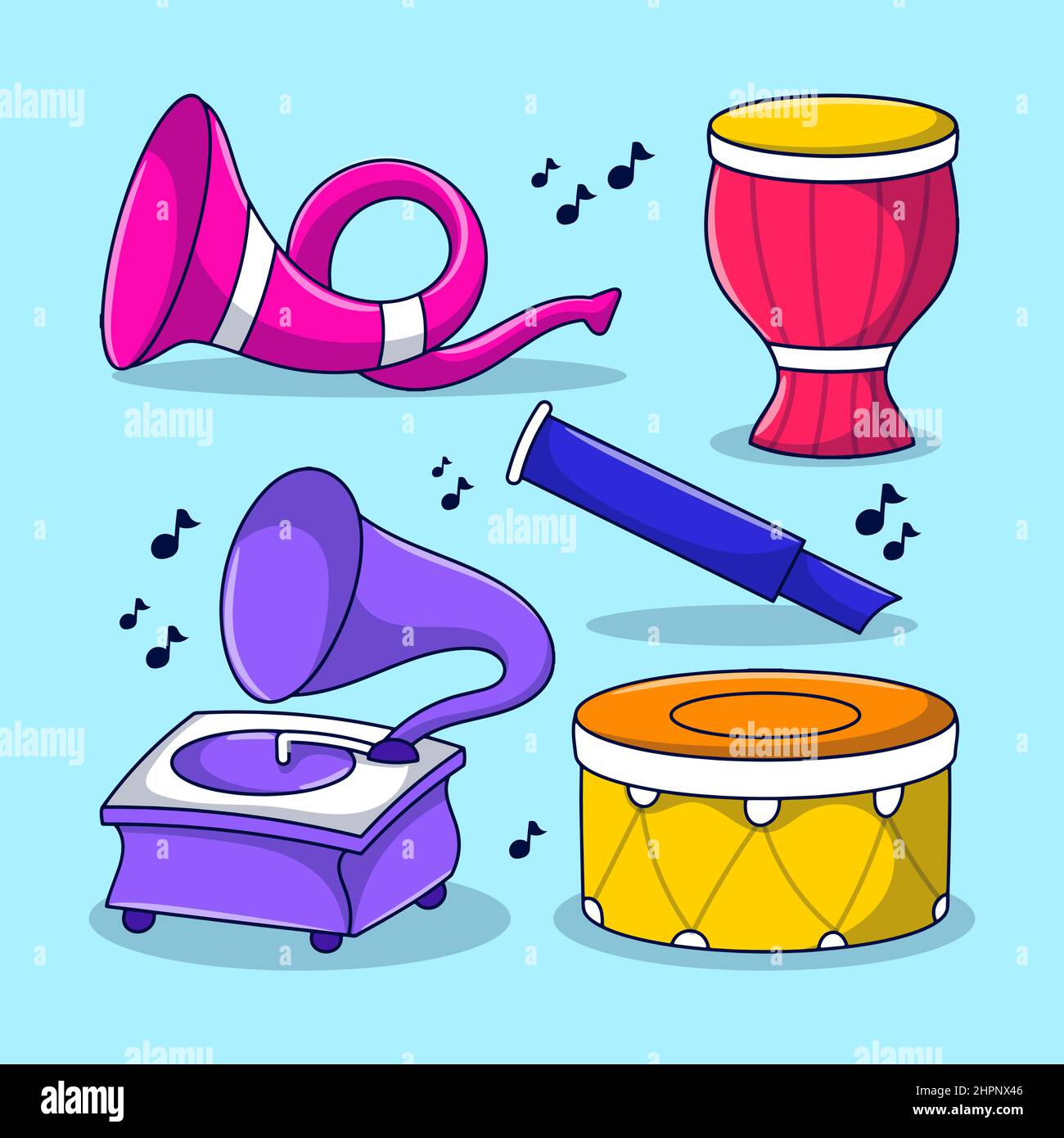 Musical doodle illustration with Hand drawn outline style Stock Vector ...