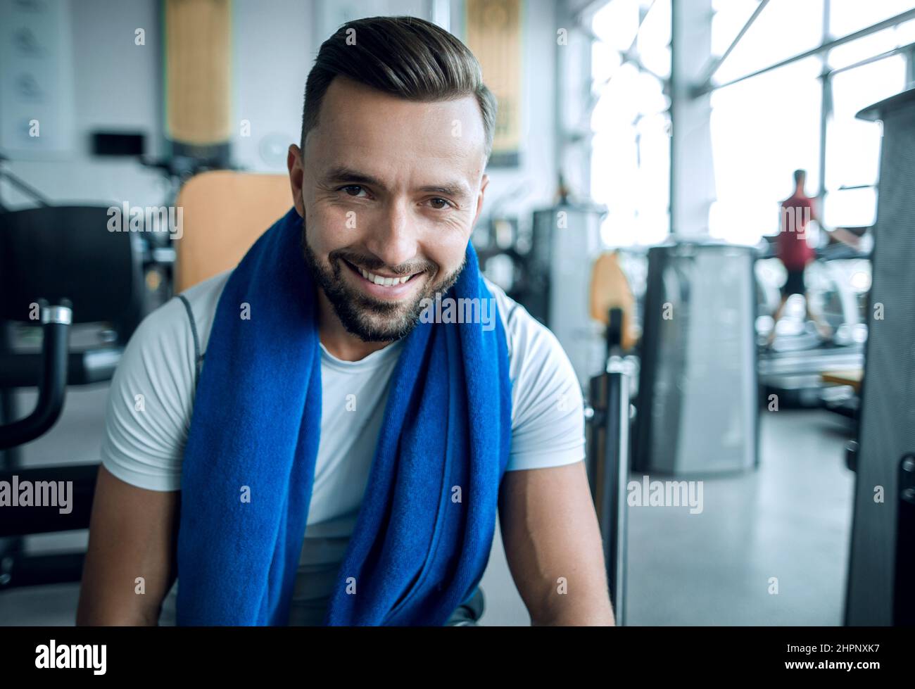 close up.portrait of a sporty young man in the gym .healthy lifestyle ...