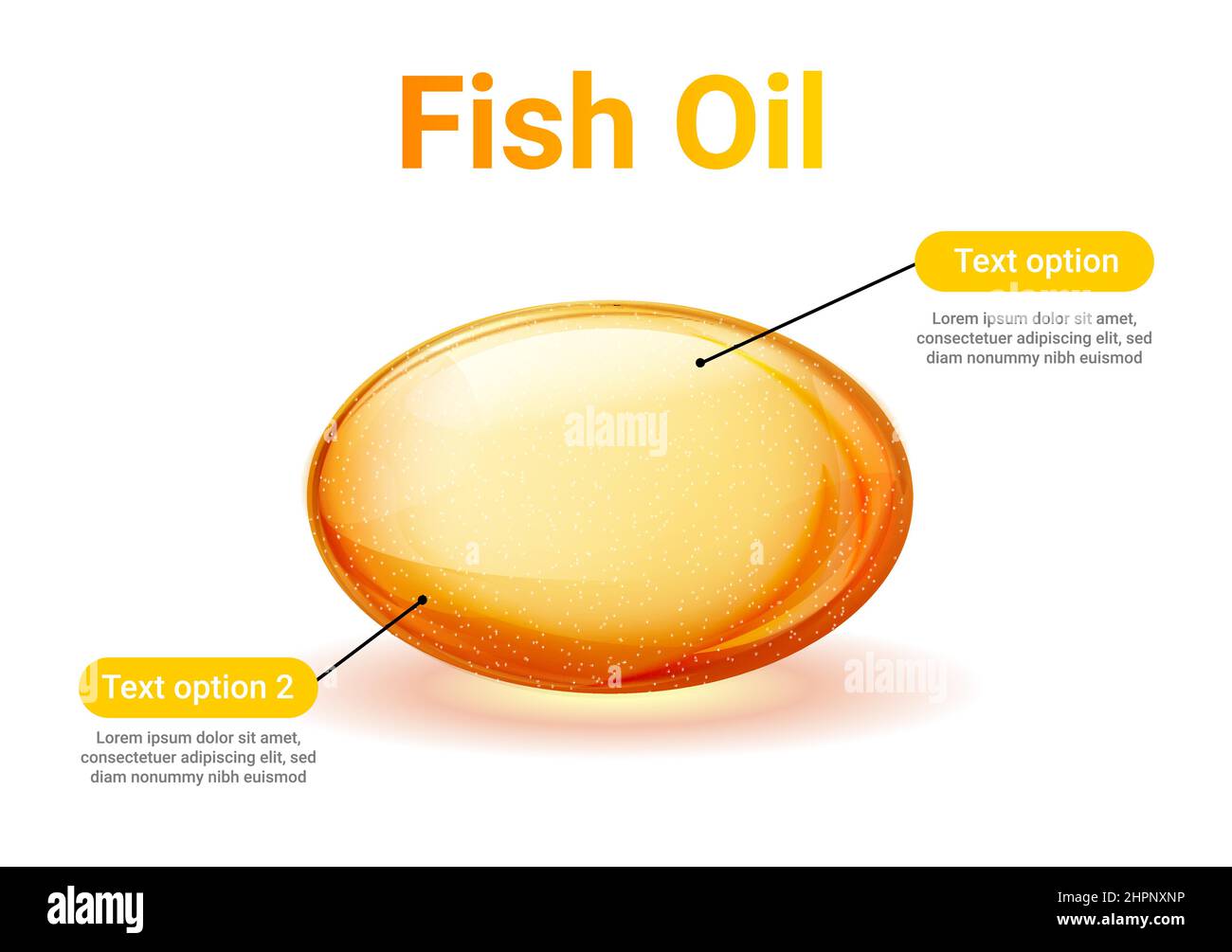 Fish oil icon 3d pill vector gold collagen liver cod liquid. Fish oil ...