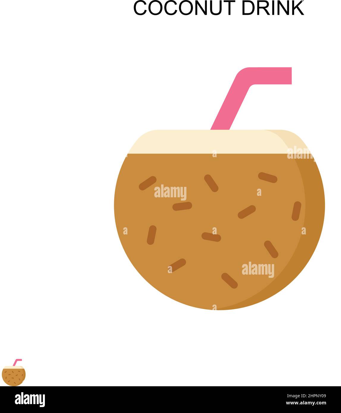 Coconut drink Simple vector icon. Illustration symbol design template ...