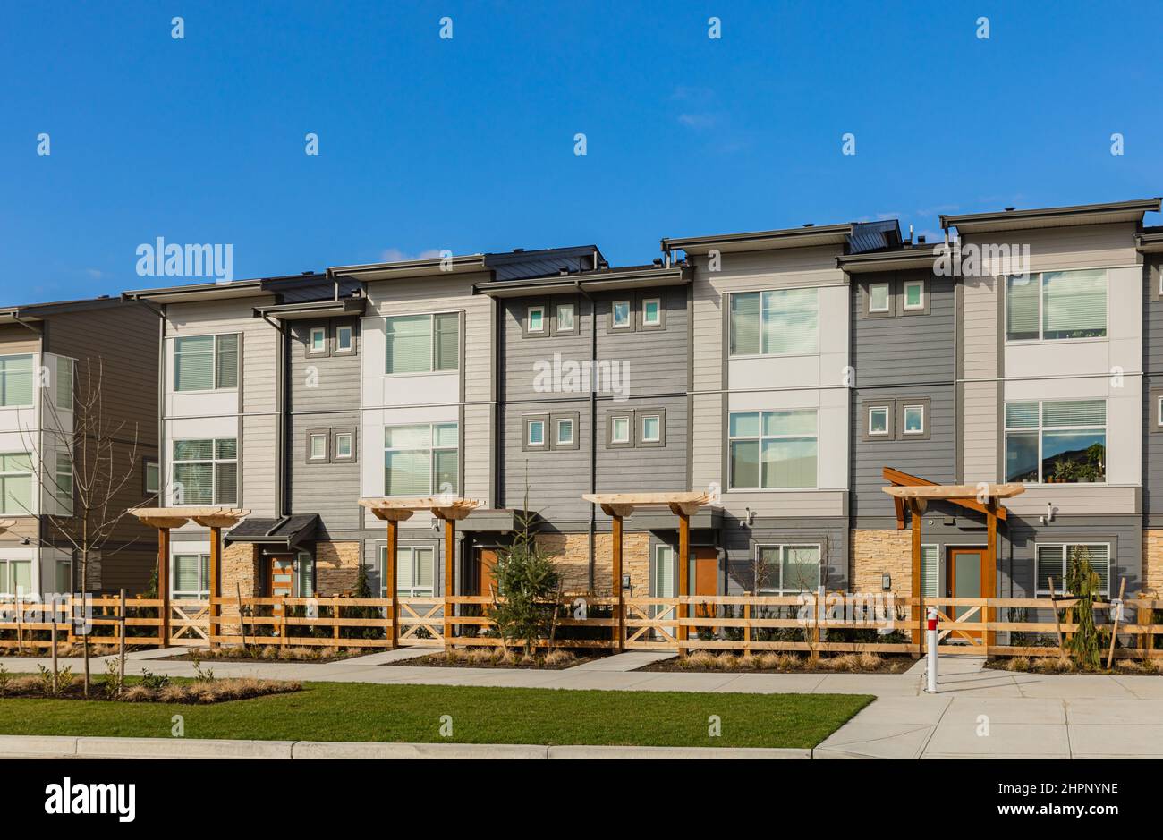 Brand new apartment building in BC, Canada. Canadian modern residential ...
