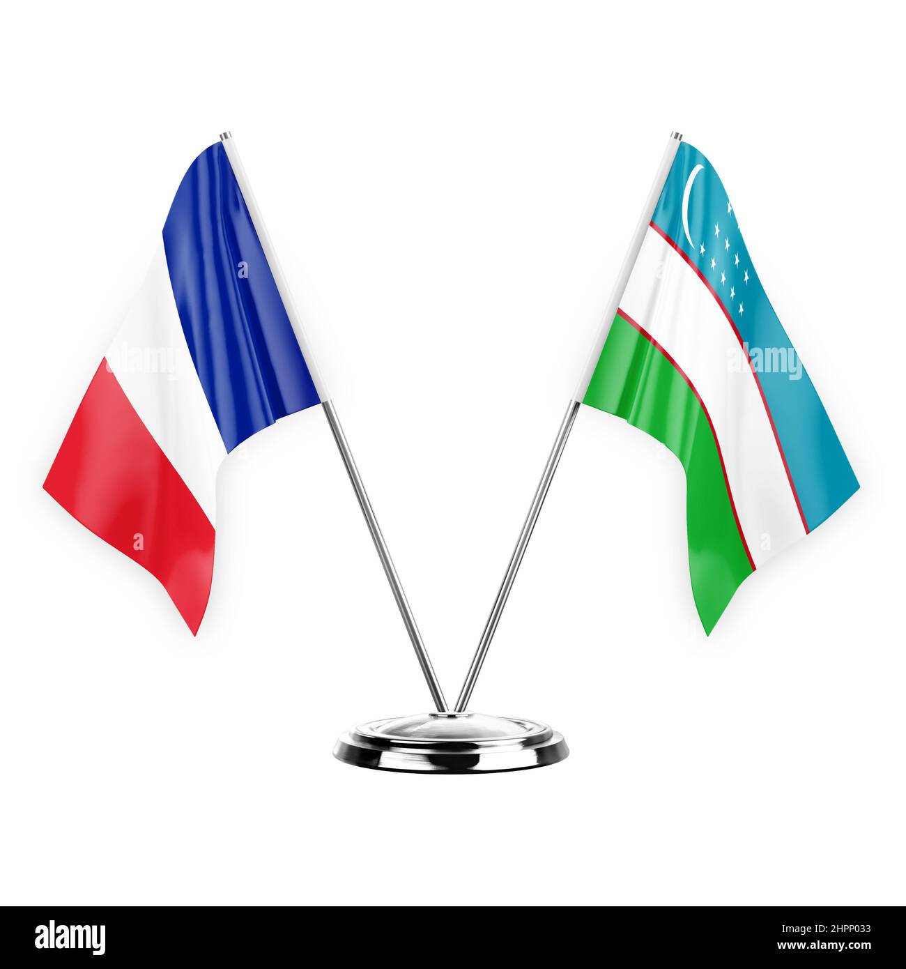 Uzbekistan france table flags hi-res stock photography and images - Alamy
