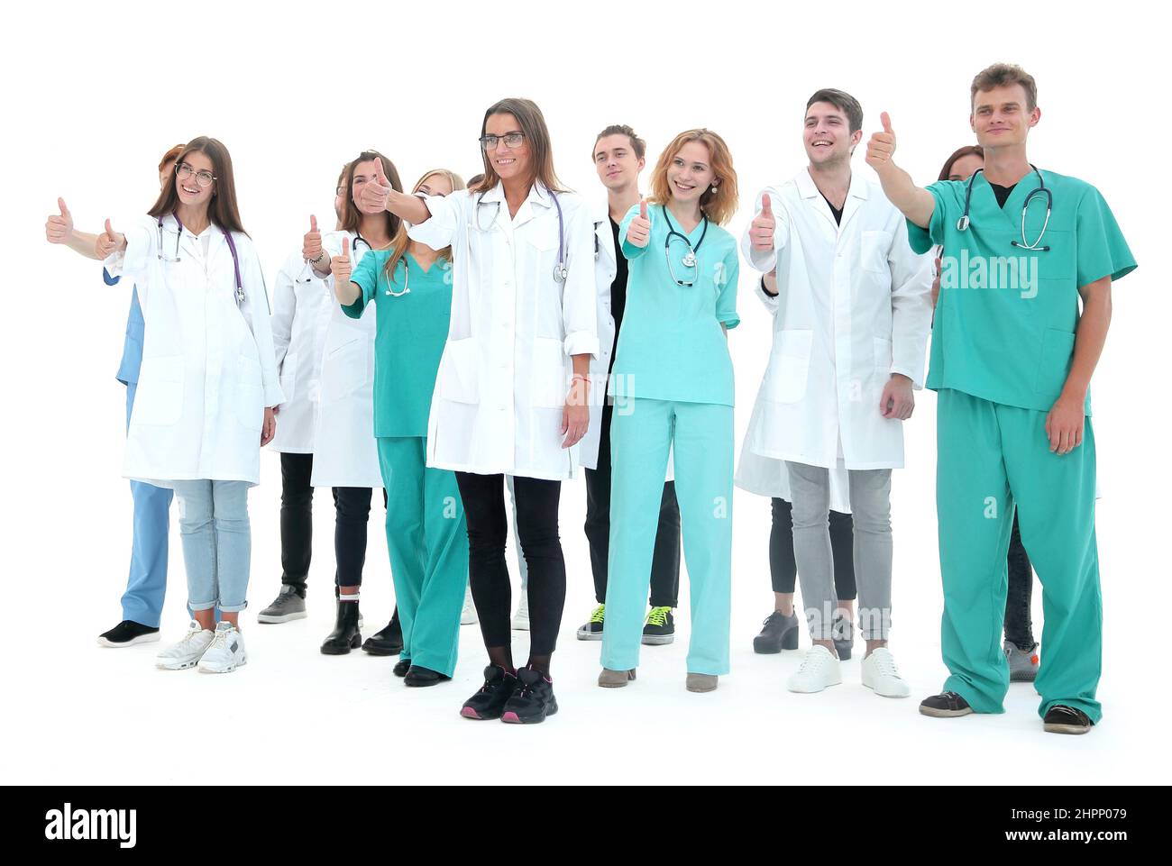 group of young medical professionals standing together. photo with copy ...