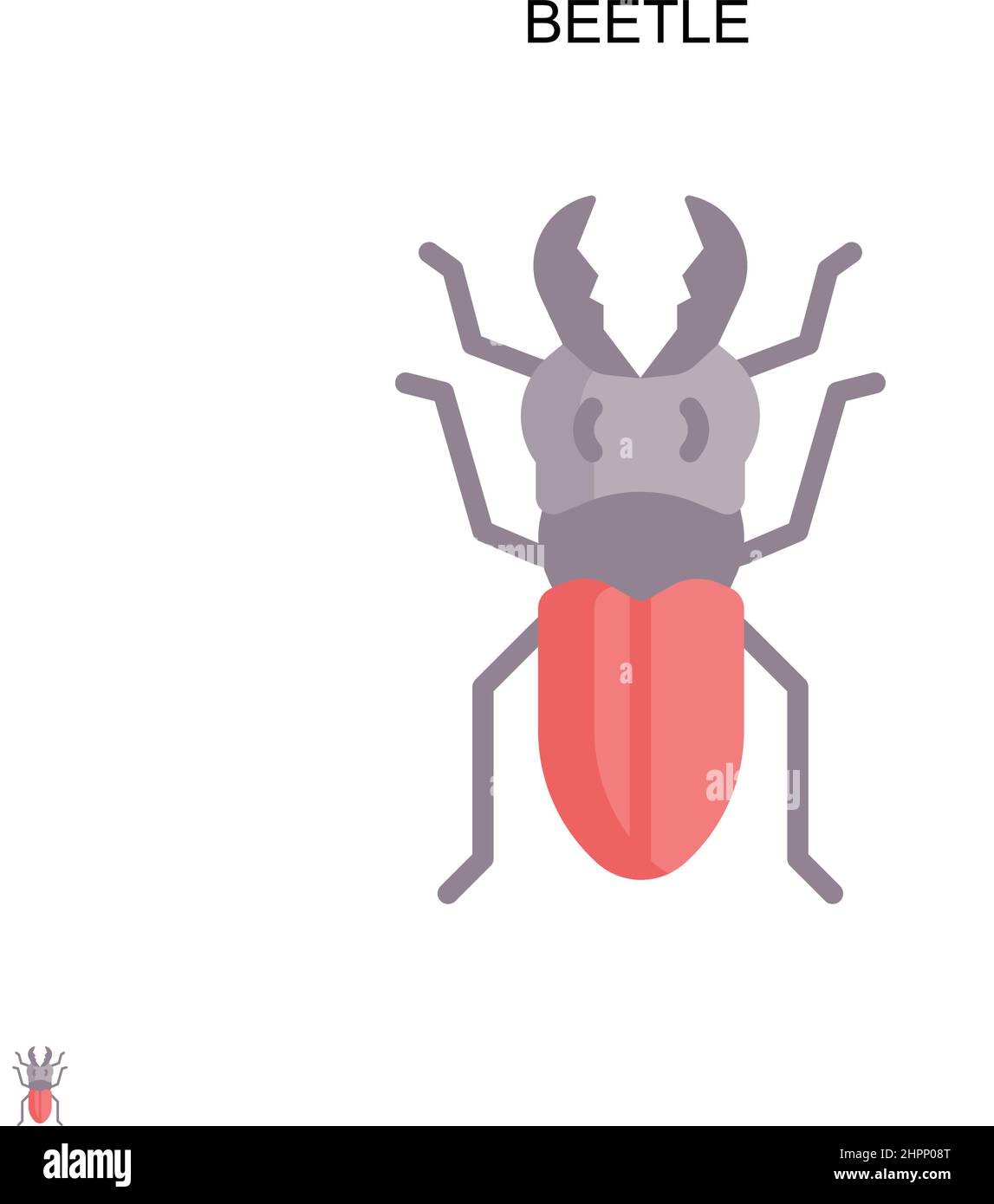 Beetle Simple vector icon. Illustration symbol design template for web ...