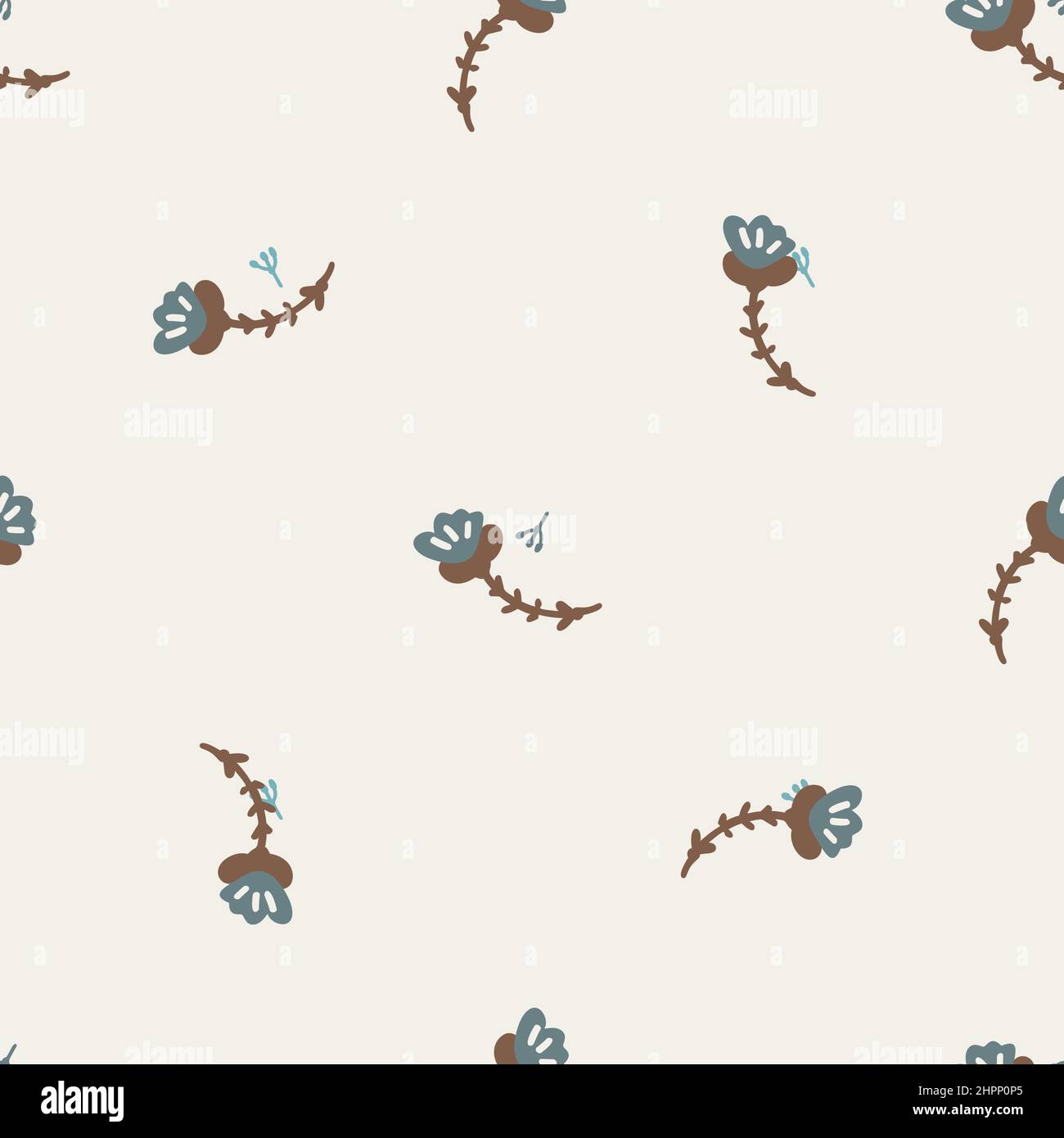 Gender neutral sprigged foliage seamless vector background. Simple ...