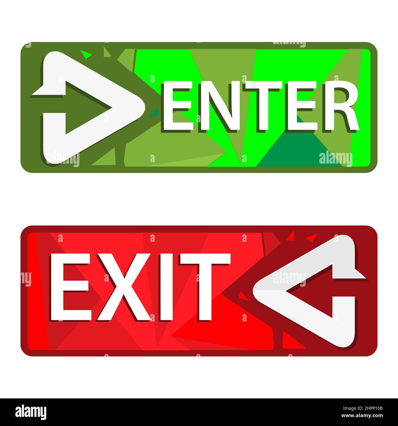 Enter and Exit sticker vector illustration. Stock sticker Stock Vector ...