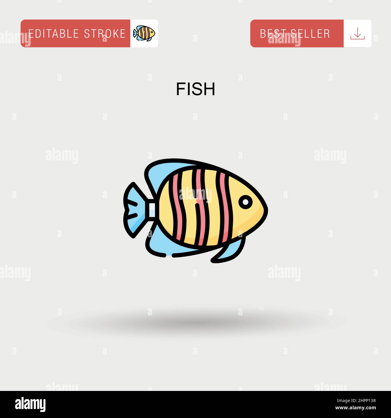 Fish Simple vector icon Stock Vector Image & Art - Alamy