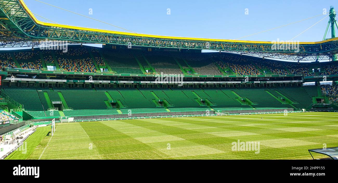 Inside view of the Jose Alvalade stadium in Lisbon, Portugal Stock ...